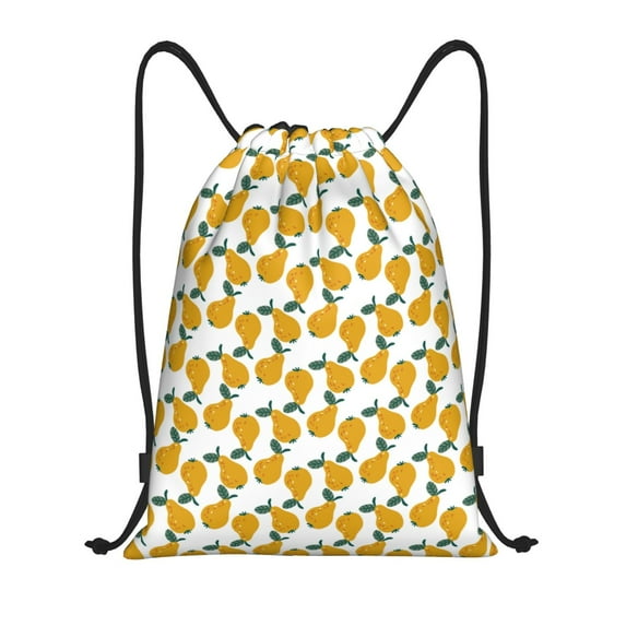 Balery Yellow Pears Pattern Drawstring Backpack Bag Sport Gym Sackpack ...
