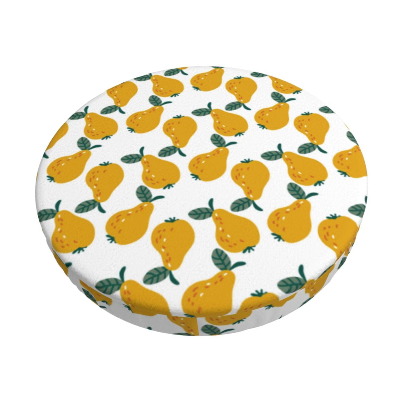 Balery Yellow Pears Round Bar Stool Seat Covers Velvet Fabric ...