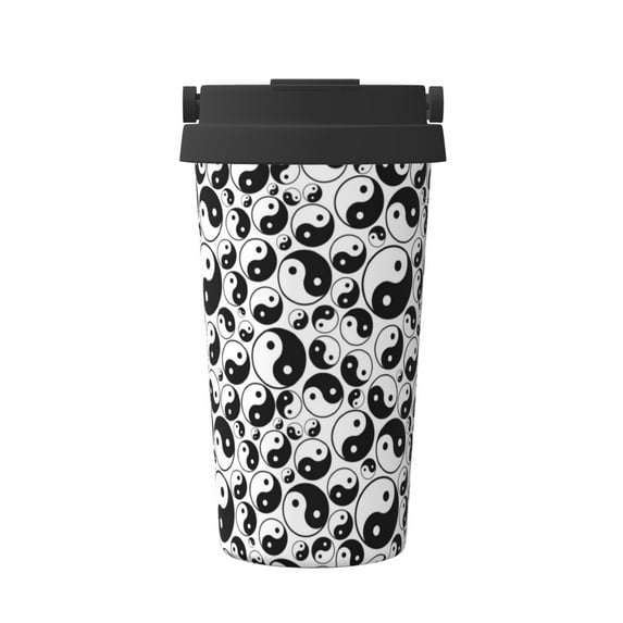 Balery Yin And Yang Pattern Insulated Coffee Travel Mug Stainless Steel ...