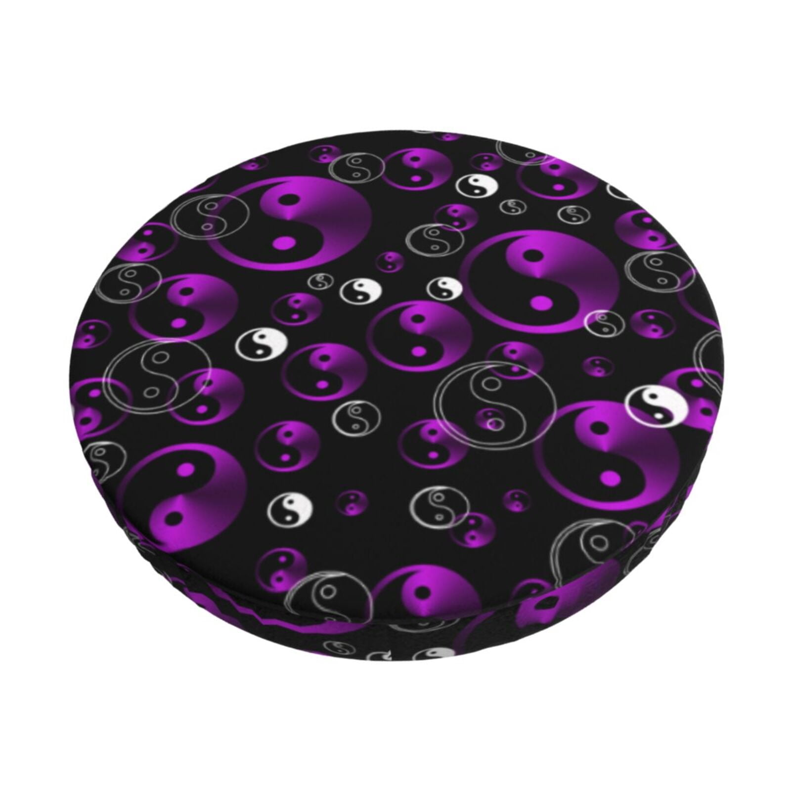Balery Yin Yang1 Round Bar Stool Seat Covers Velvet Fabric Adjustable ...