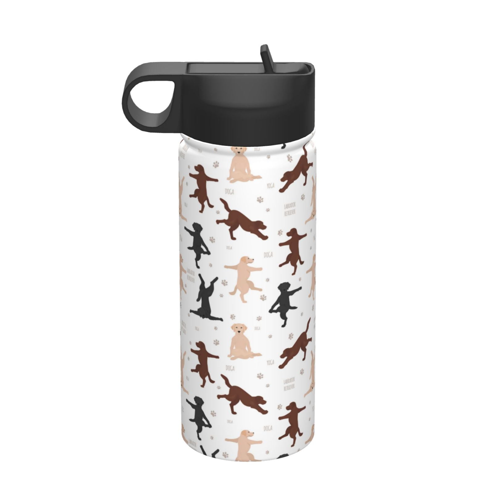Balery Yoga Labrador Retriever Pattern Water Bottle,18oz Sports ...