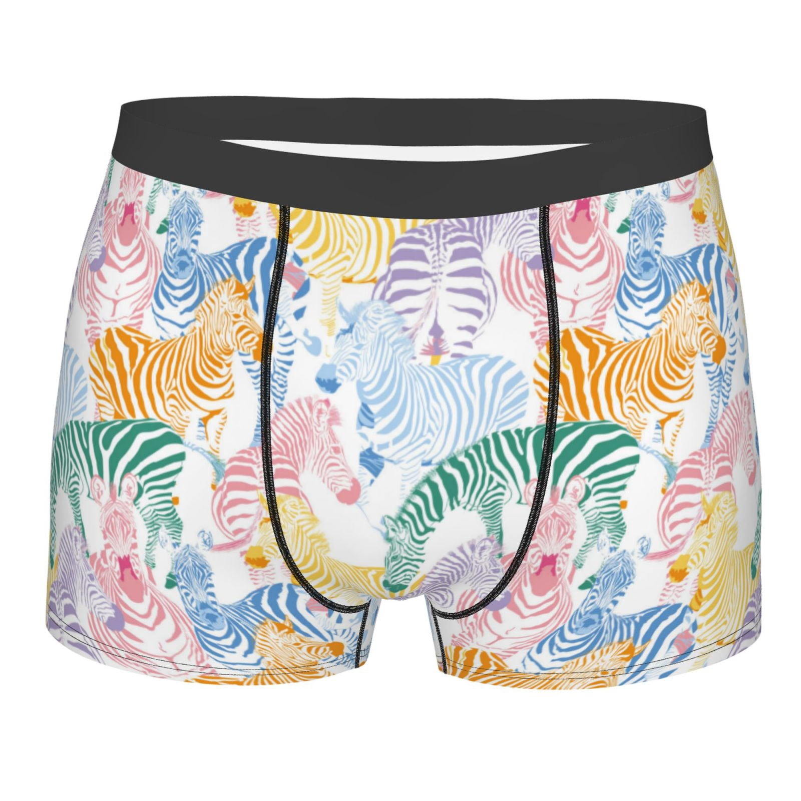 Balery Zebra Colourful Men's Boxer Briefs, Soft and Breathable Cotton ...