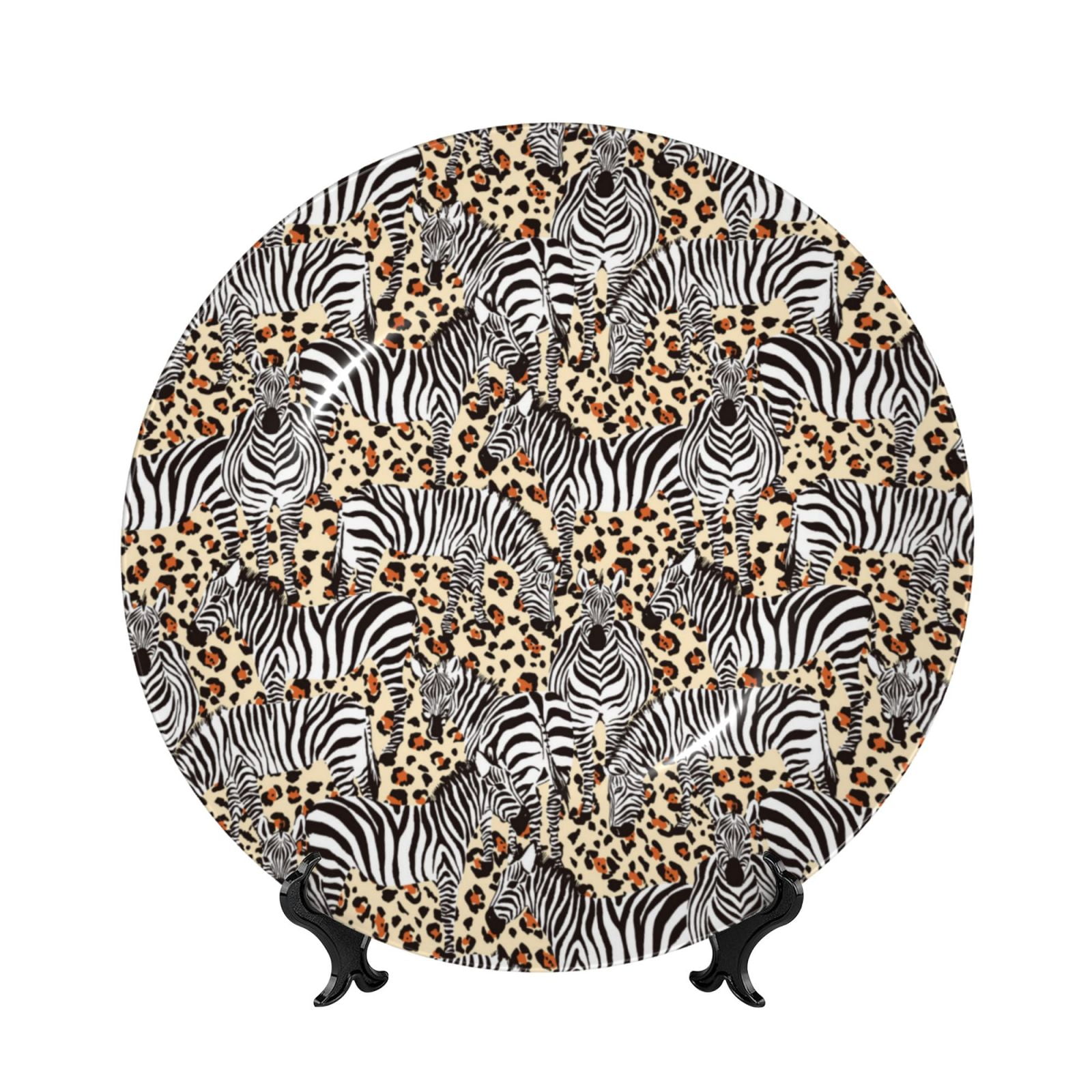 Balery Zebra Print Bone China Decorative Plate Ceramic Dinner Plates ...