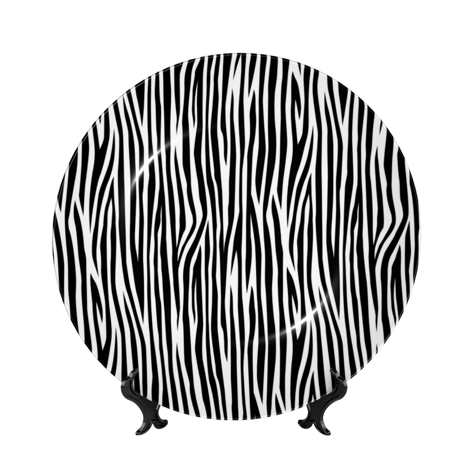 Balery Zebra Skin Print Bone China Decorative Plate Ceramic Dinner ...
