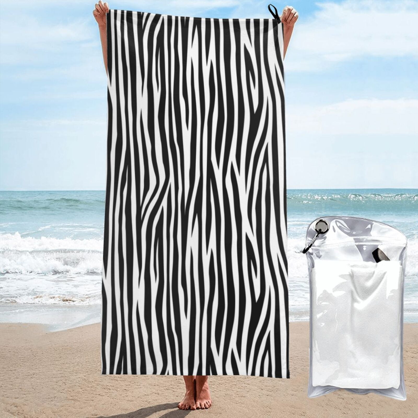 Balery Zebra Skin Print Towels - Luxurious Jumbo Bath Sheet - Highly ...
