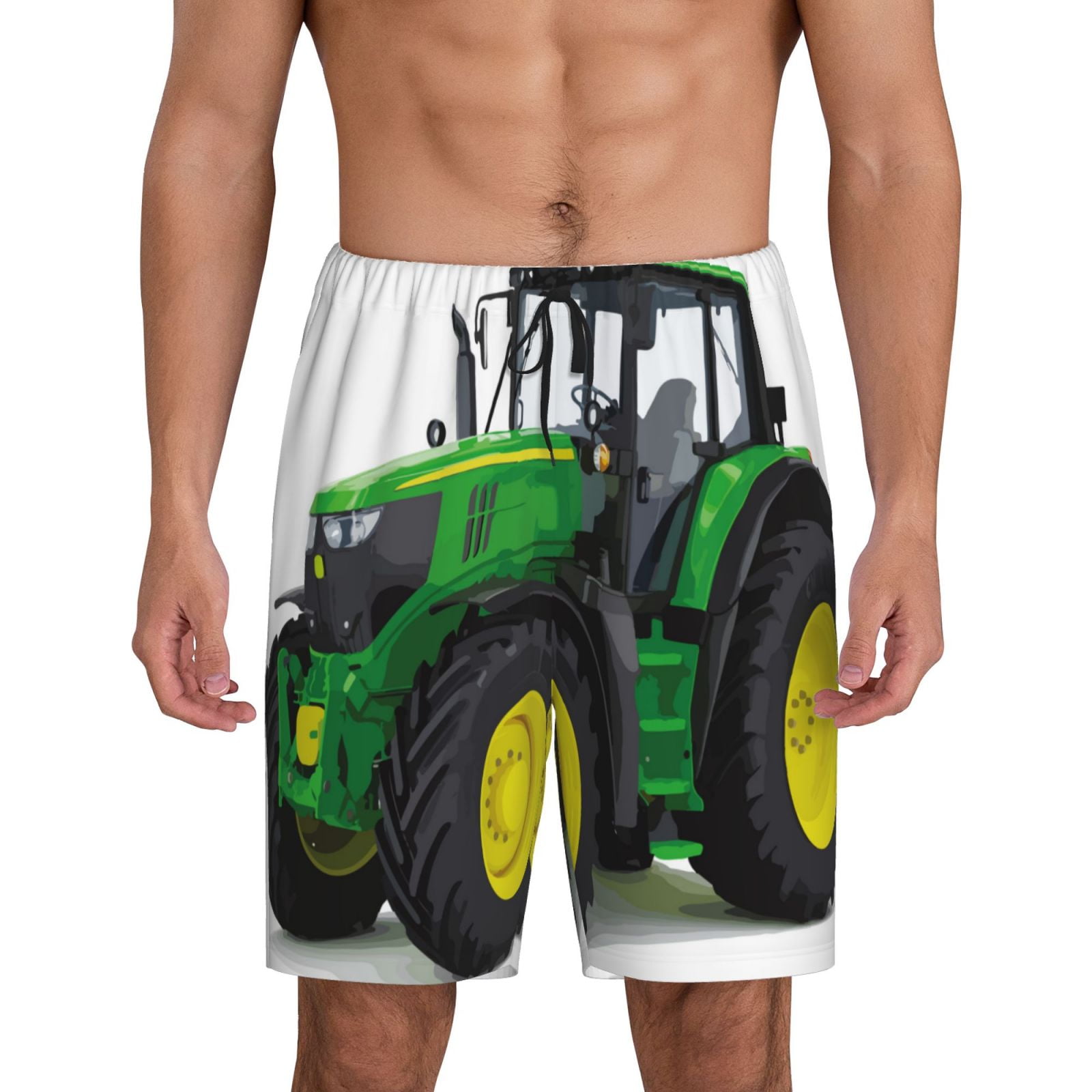 Balery big farm tractor Pattern Men's Cotton Knit Pajama Shorts ...