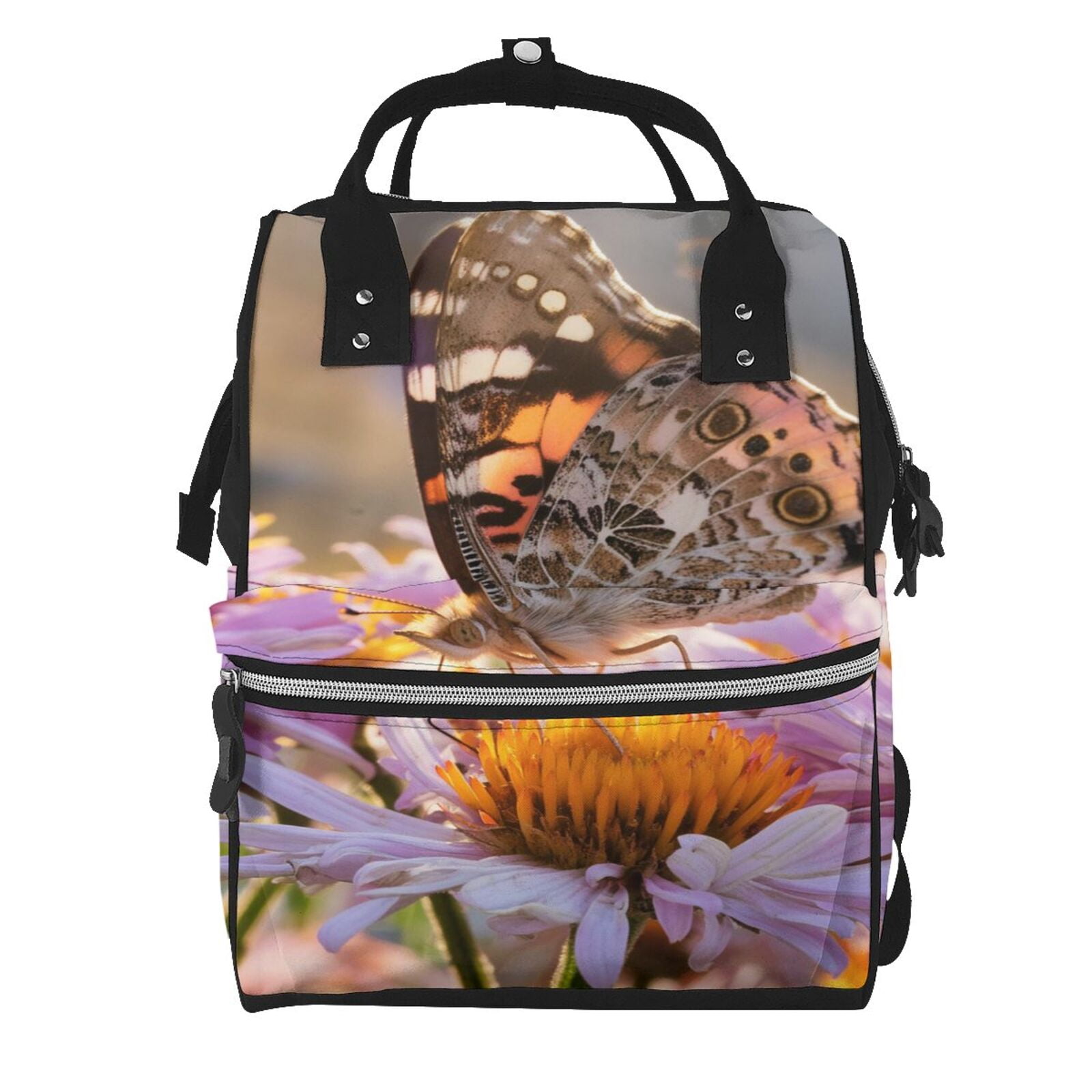 Balery butterfly Pattern Mummy Backpack - Waterproof Twill Canvas ...