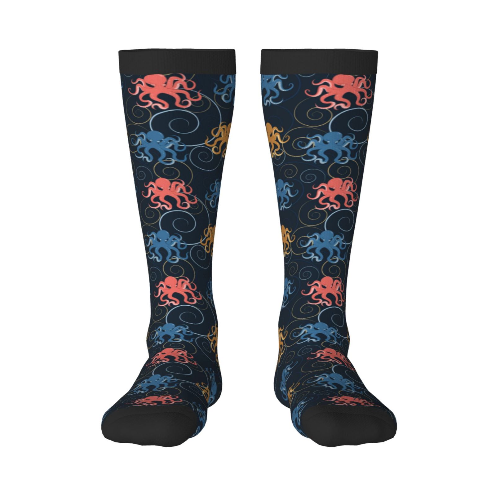 Balery cartoon doodle octopus Printed Novelty Socks Men's Women's Crew ...