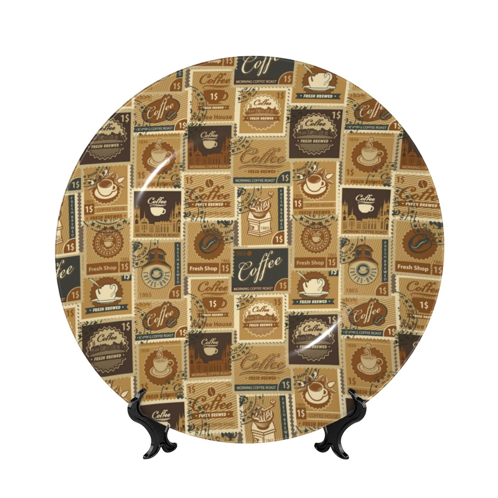 Balery coffee Stamps Print Bone China Decorative Plate Ceramic Dinner ...