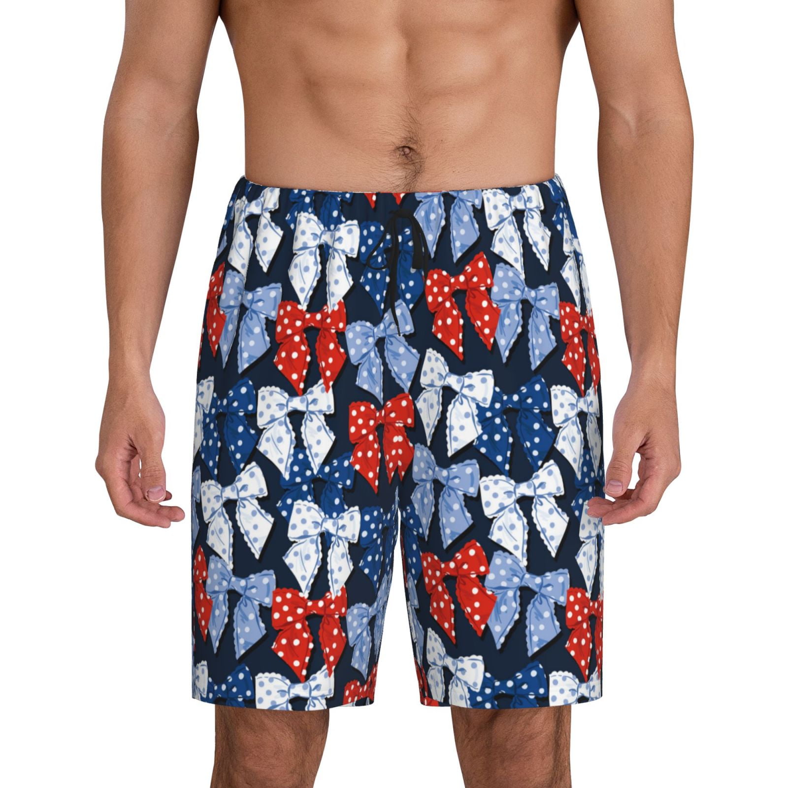 Balery colorful Polka dot bow Pattern Men's Cotton Knit Pajama Shorts ...