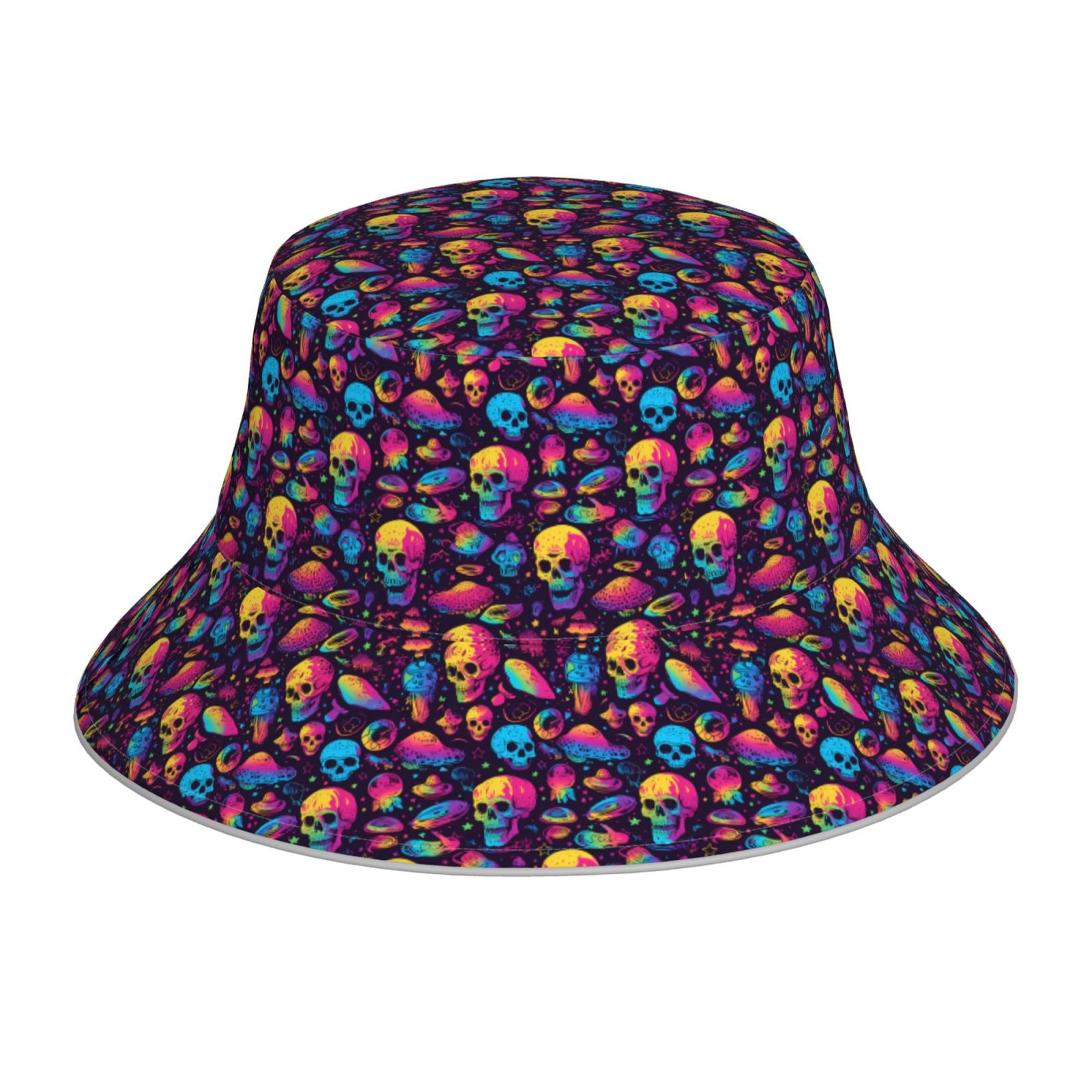 Balery colorful Skull Retro Sun Hats for Men Women Bucket Hat UPF 50 ...