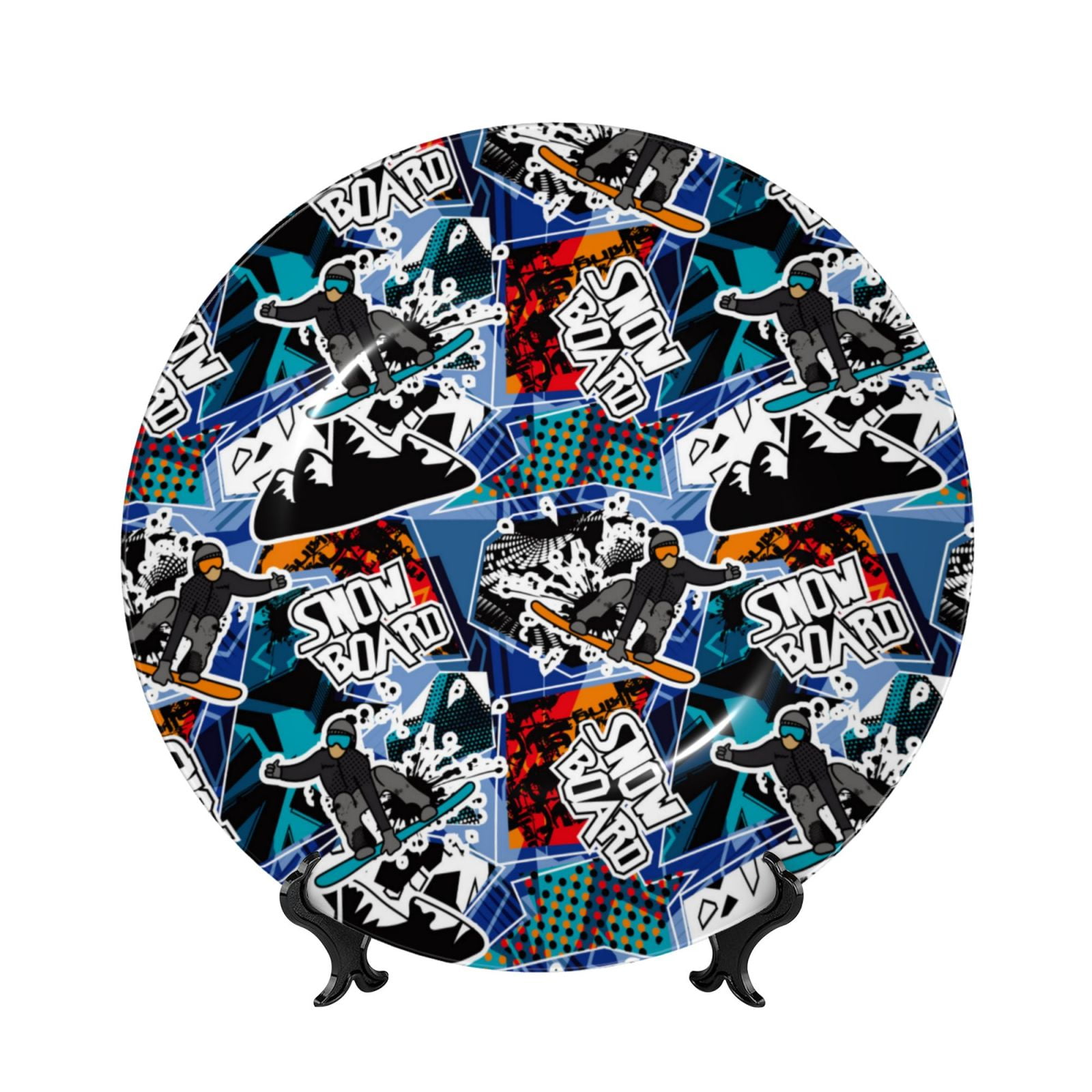 Balery colorful snow board Print Bone China Decorative Plate Ceramic ...