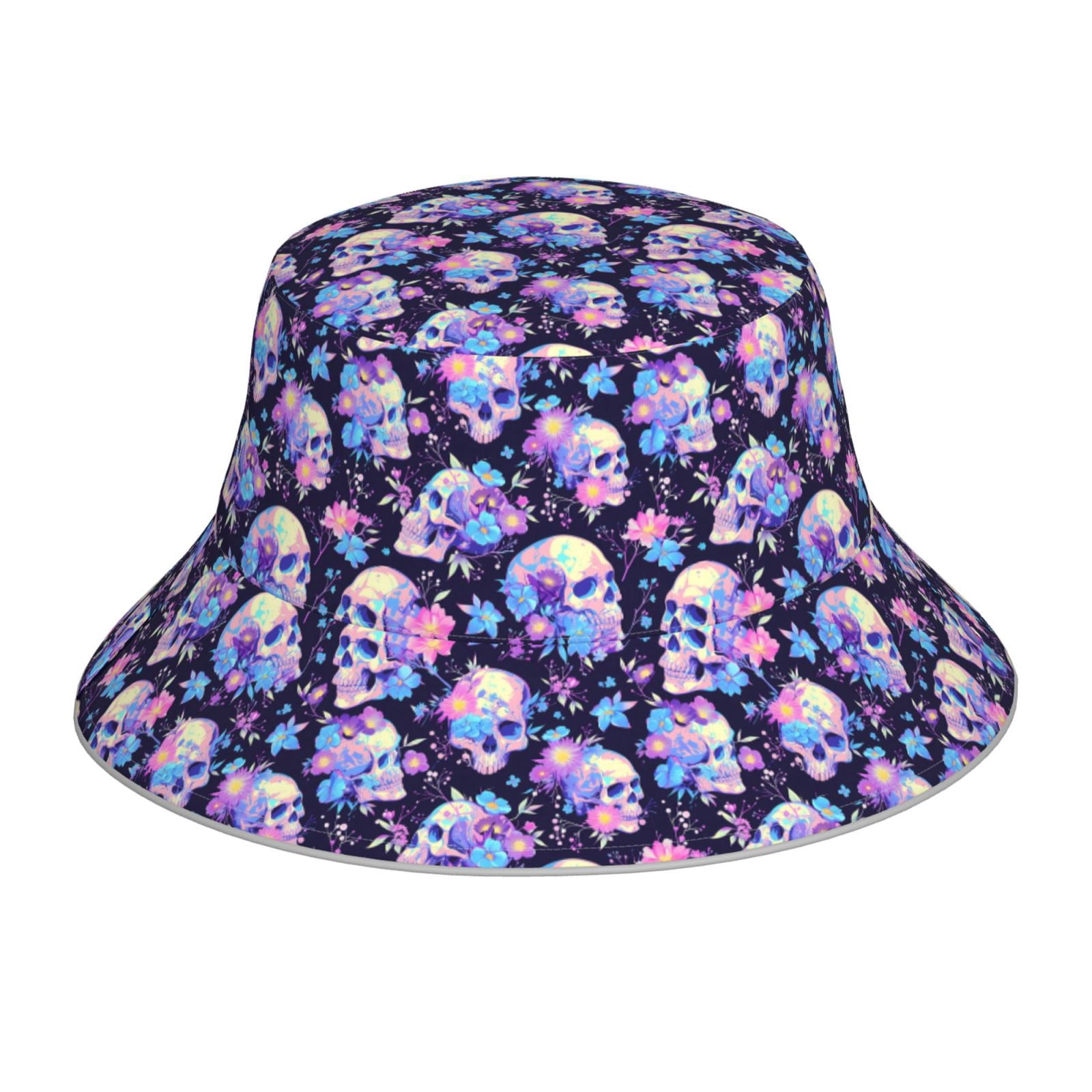 Balery cool flower Skull Sun Hats for Men Women Bucket Hat UPF 50 ...