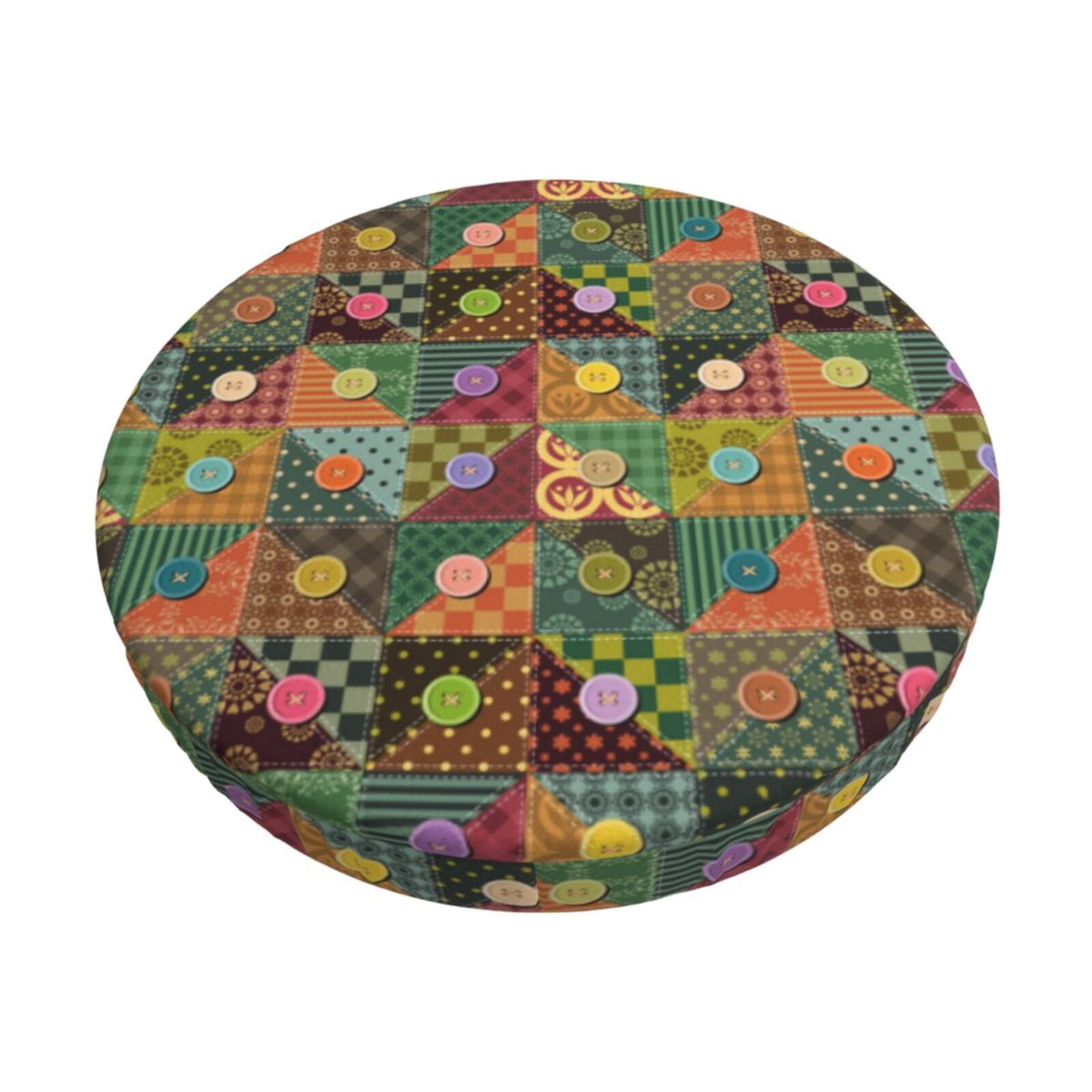 Balery different patchwork Pattern Round Bar Stool Seat Covers Velvet ...