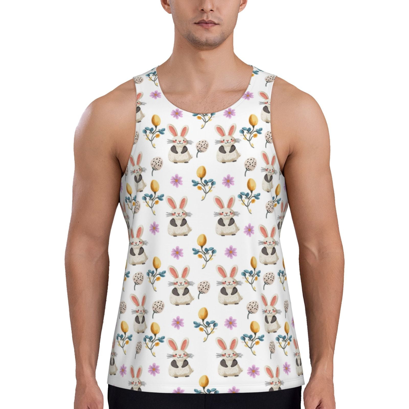 Balery easter Pattern Men's Workout Tank Top Gym Muscle Tee Fitness ...