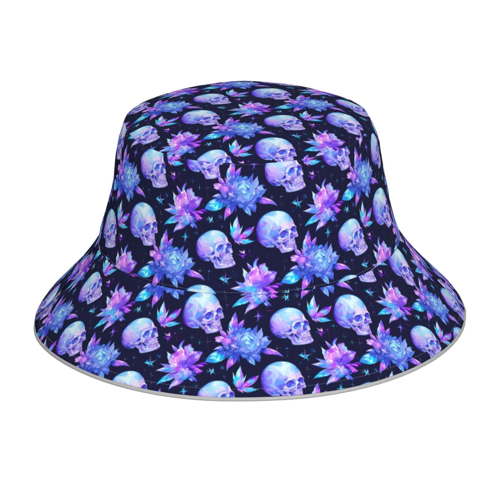 Balery flower starry sky Skull Sun Hats for Men Women Bucket Hat UPF 50 ...