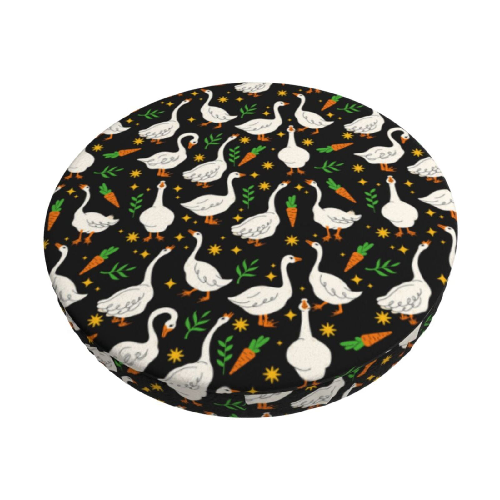 Balery funny Goose Pattern Round Bar Stool Seat Covers Velvet Fabric ...