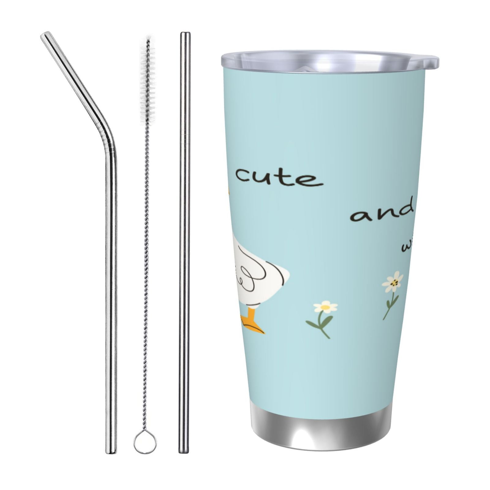 Balery funny goose Pattern 20oz Insulated Car Cup with Dual Drink Lids ...