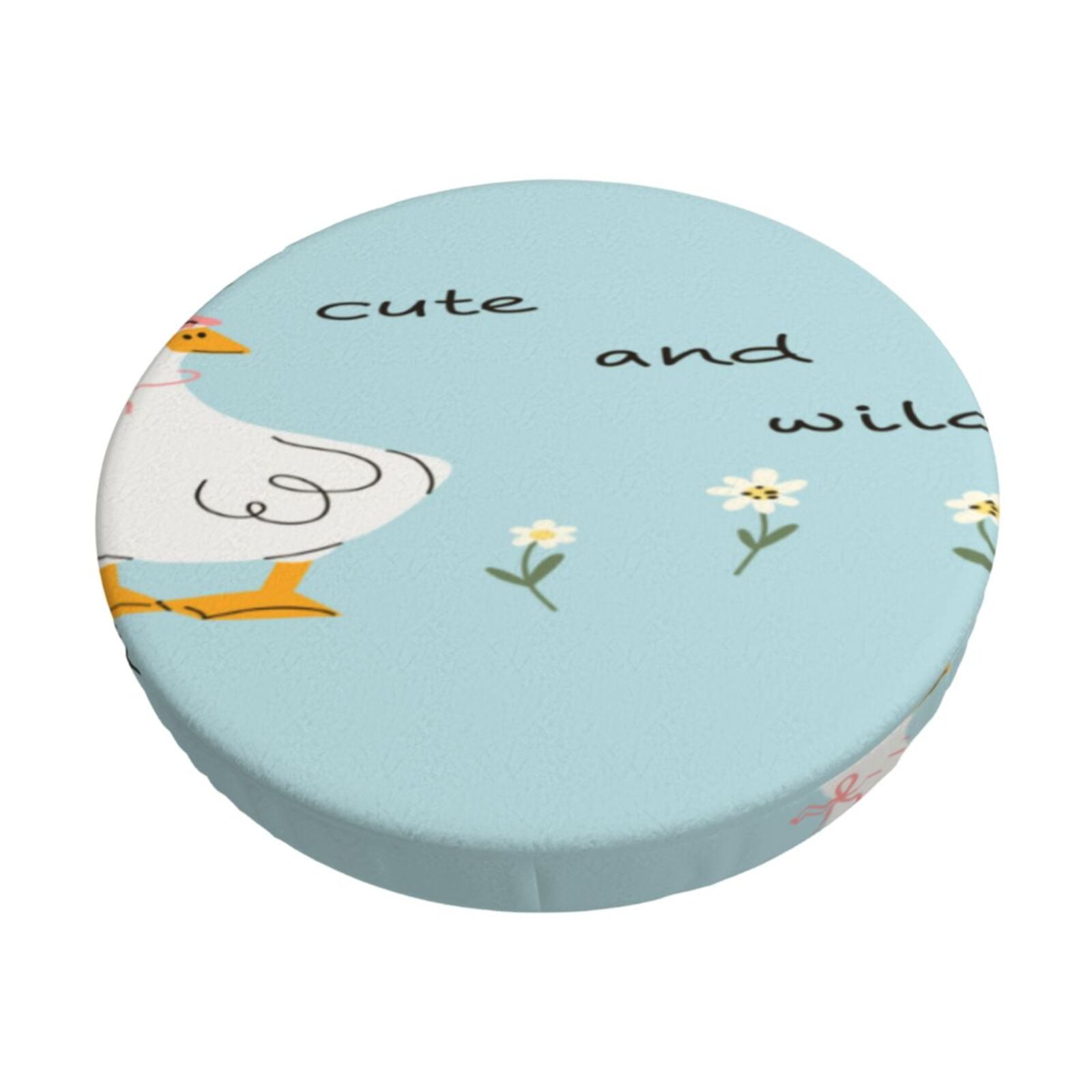 Balery funny goose Pattern Round Bar Stool Seat Covers Velvet Fabric ...