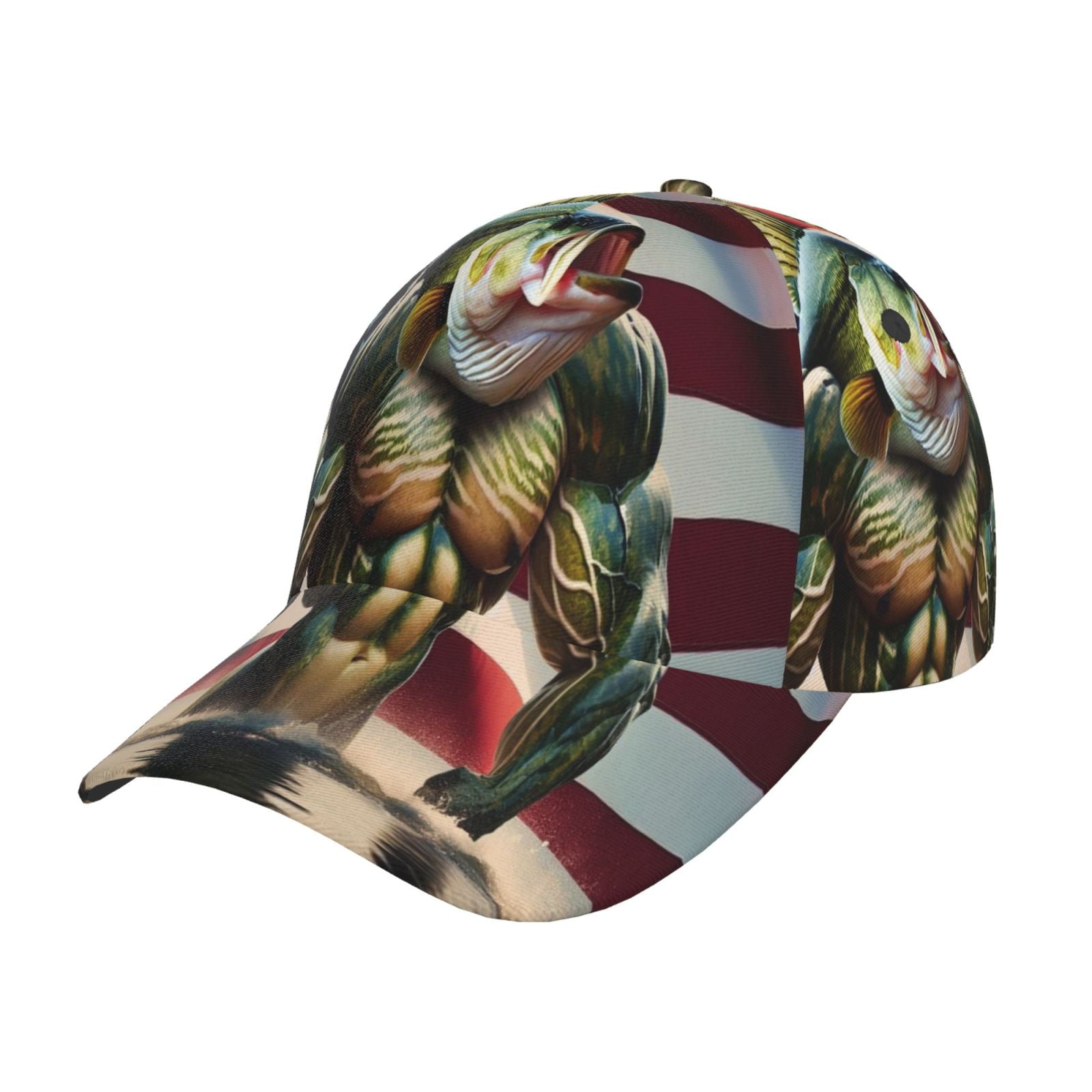 Balery giant bass with big muscles Pattern Baseball Cap Adjustable Size ...