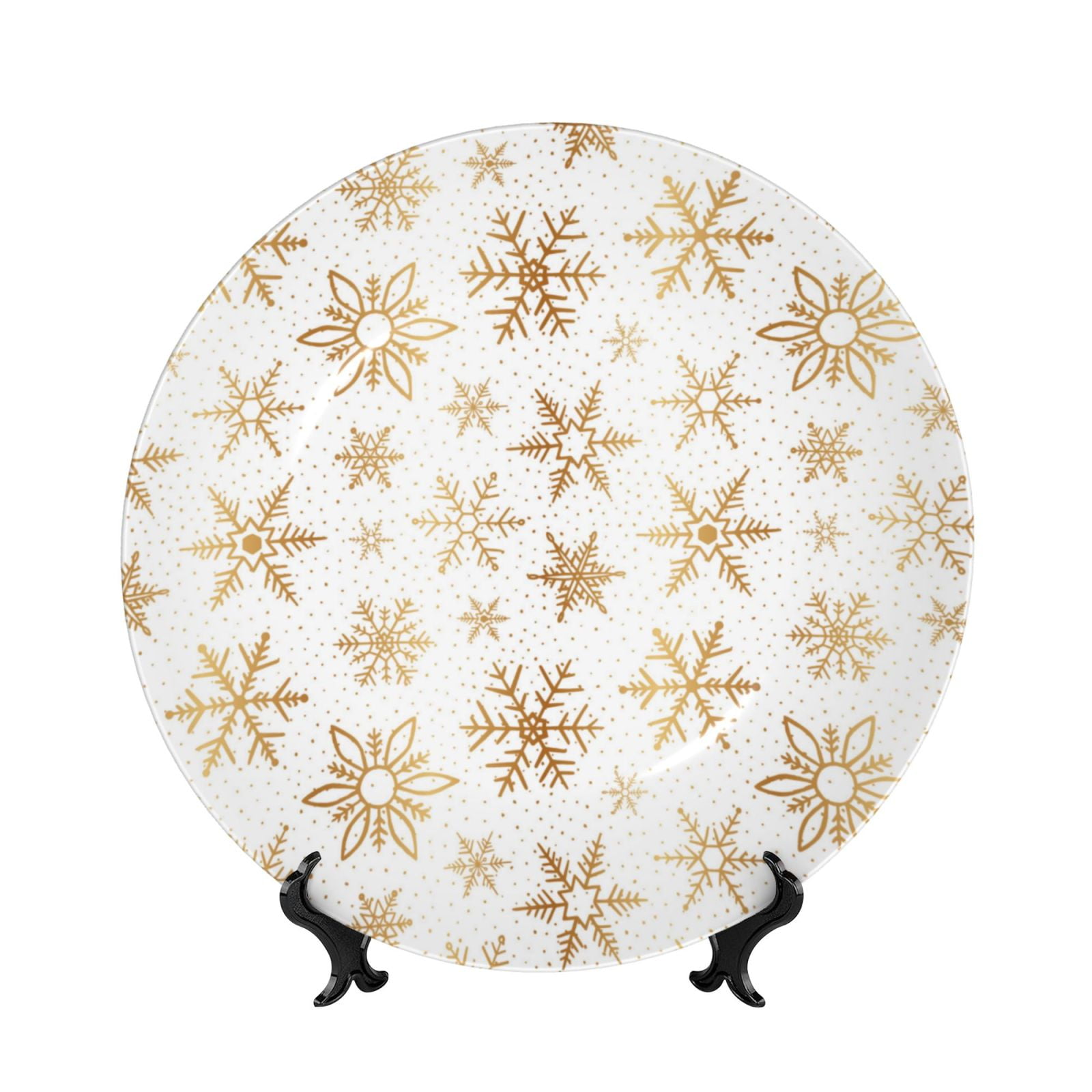 Balery gold Snowflake print Print Bone China Decorative Plate Ceramic ...