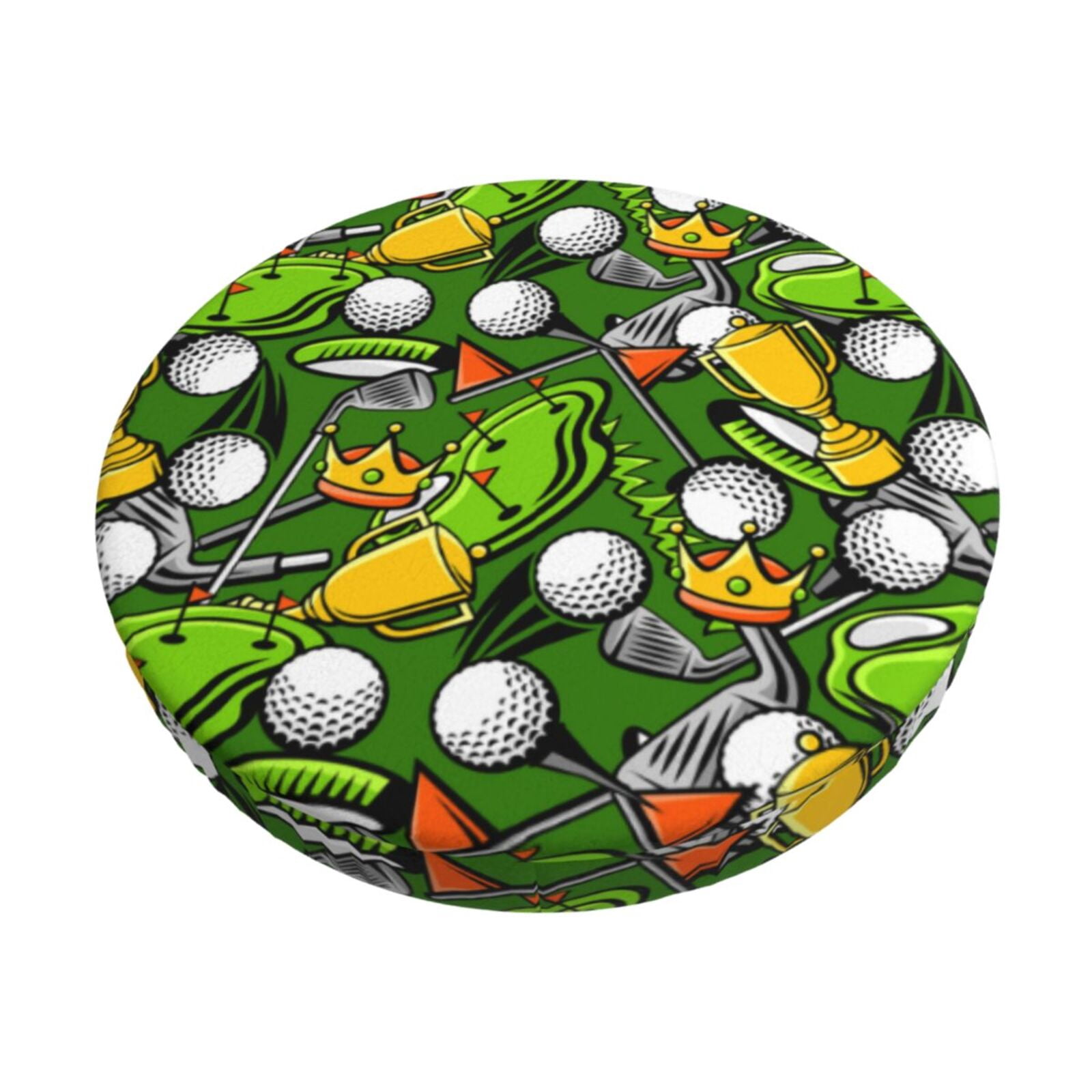 Balery golf Sport club Pattern Round Bar Stool Seat Covers Velvet ...