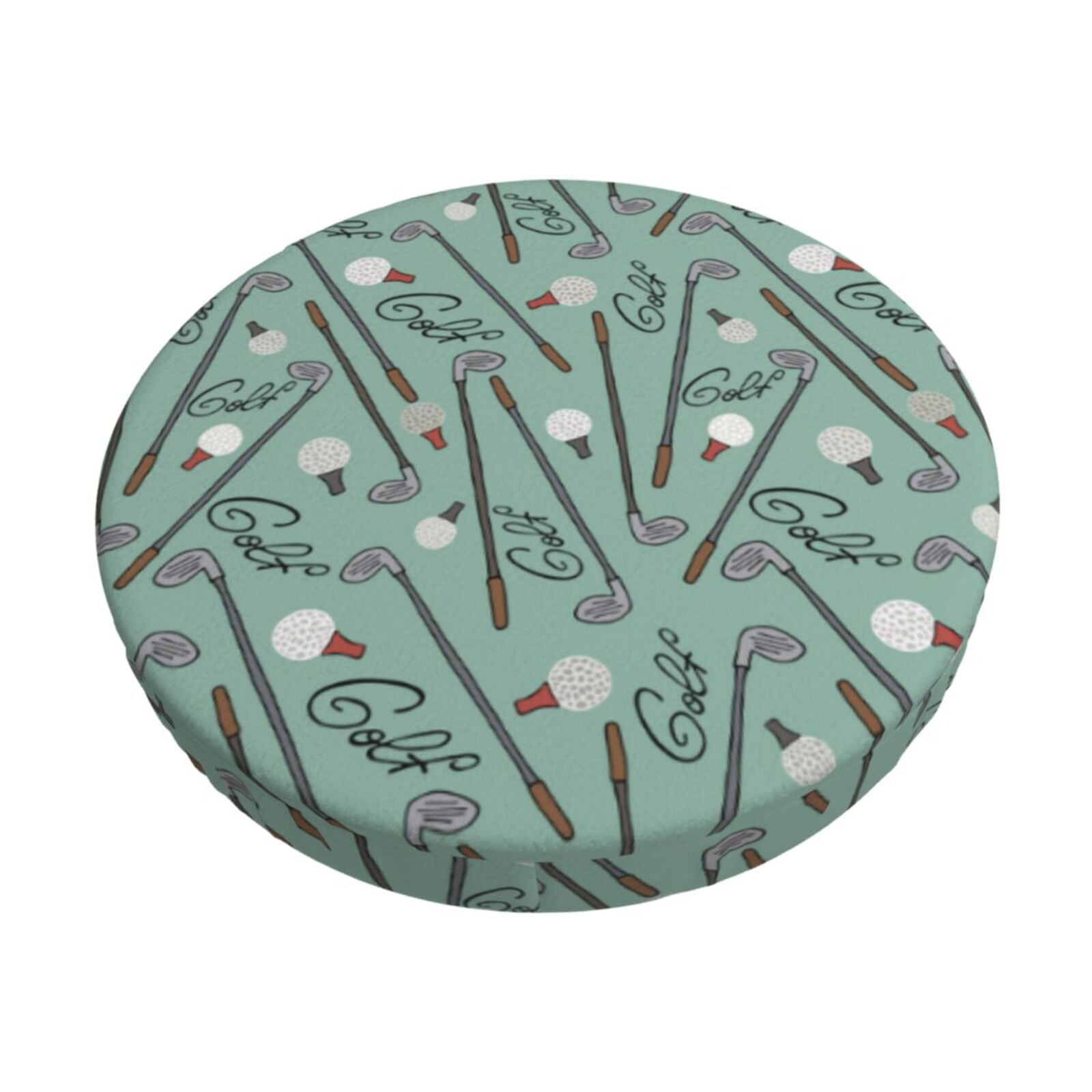 Balery golf equipment Pattern Round Bar Stool Seat Covers Velvet Fabric ...