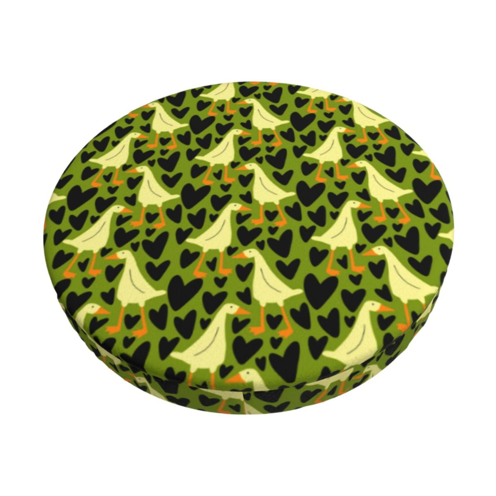 Balery goose and hearts Pattern Round Bar Stool Seat Covers Velvet ...