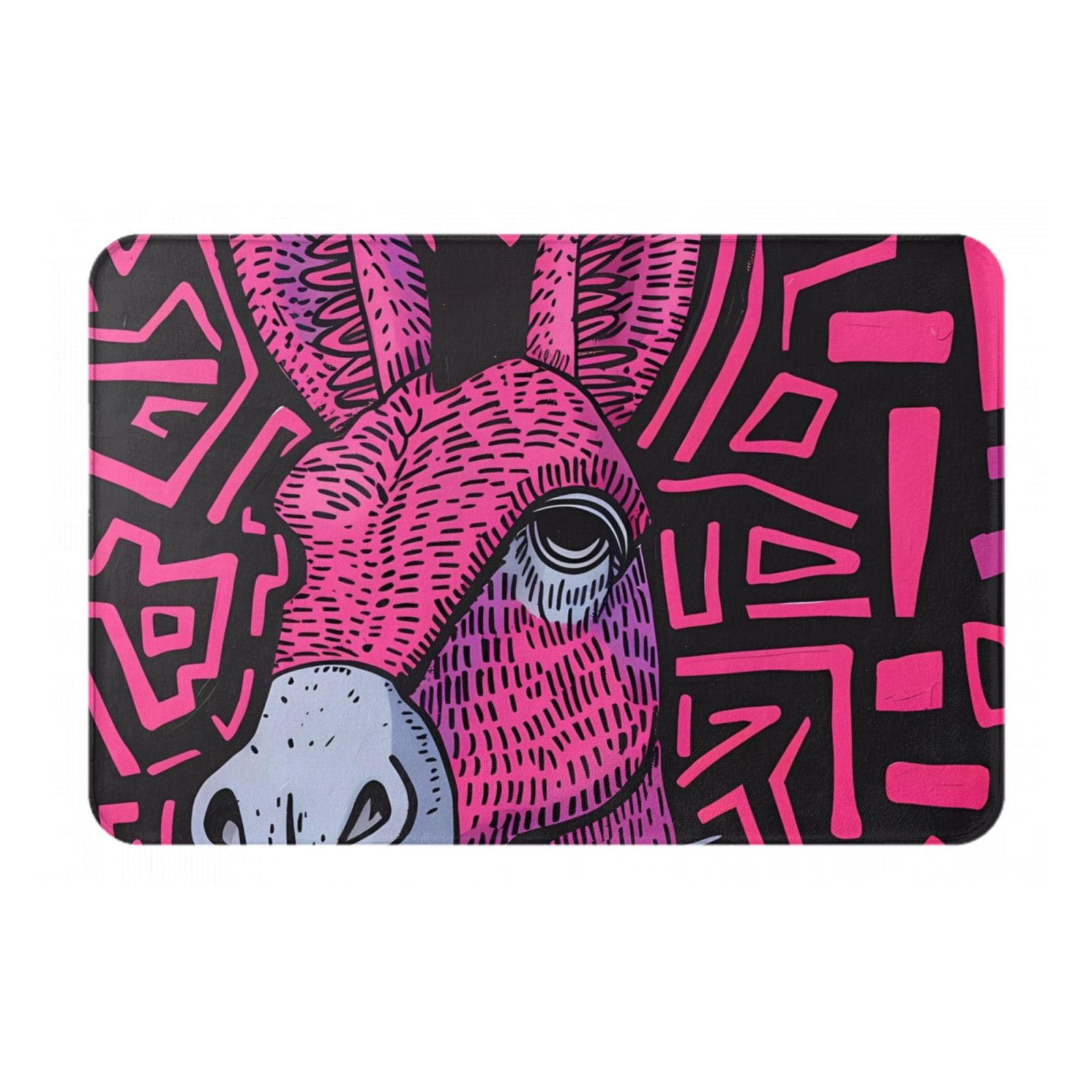 Balery ink Donkey Pop Art Doormat, Durable Flannel Fabric, Waterproof ...