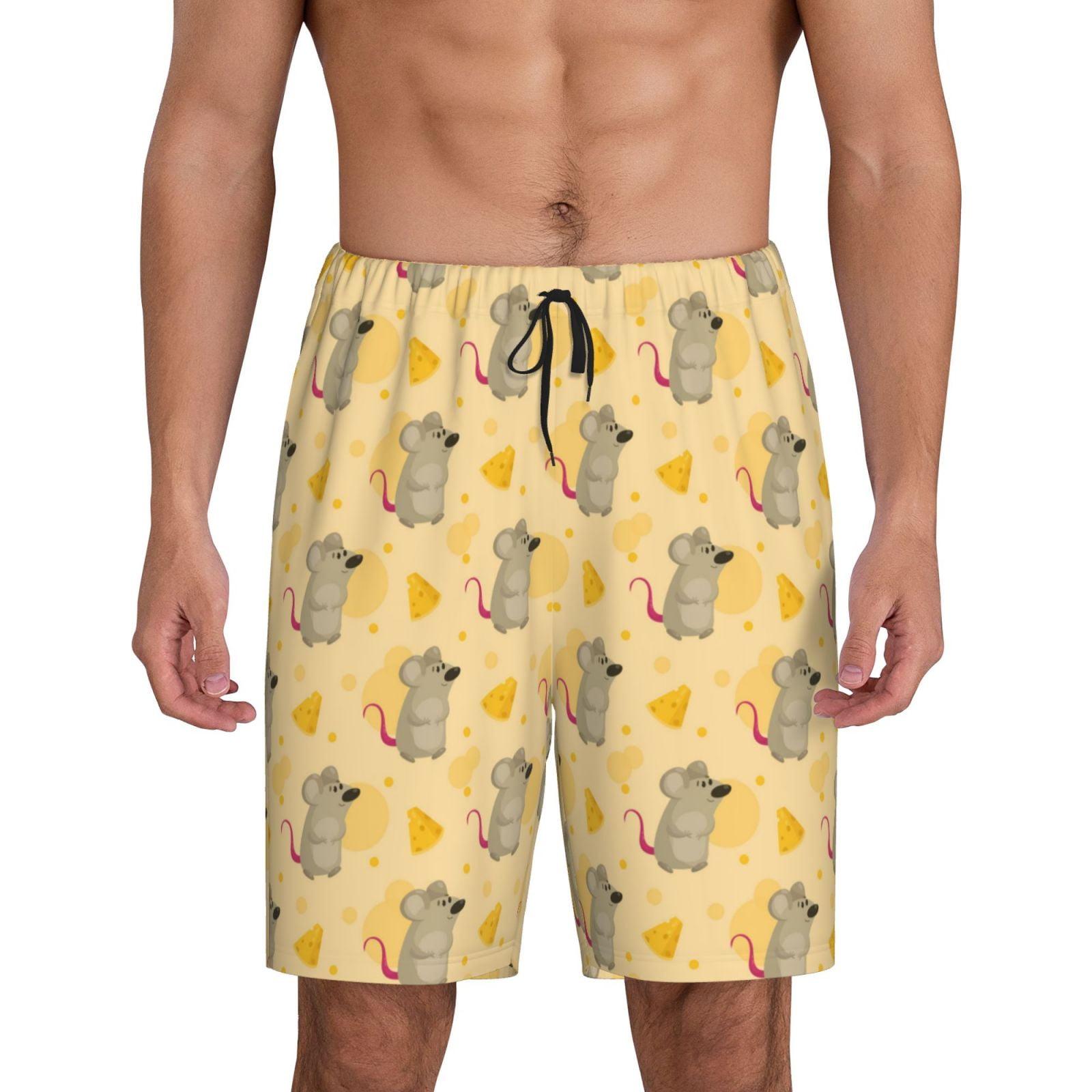 Balery mouse and cheese Pattern Men's Cotton Knit Pajama Shorts ...