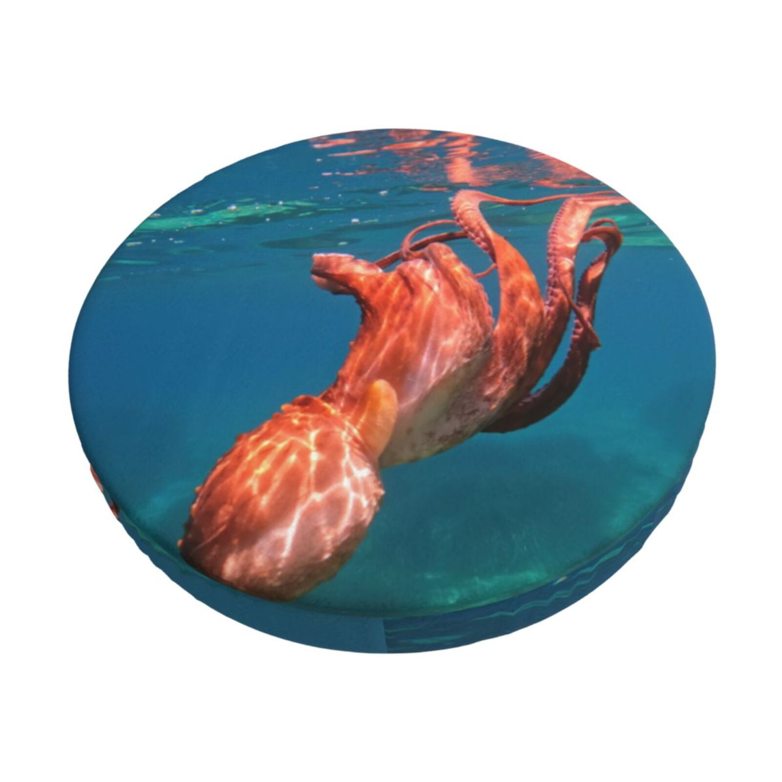 Balery octopus swimming Pattern Round Bar Stool Seat Covers Velvet ...