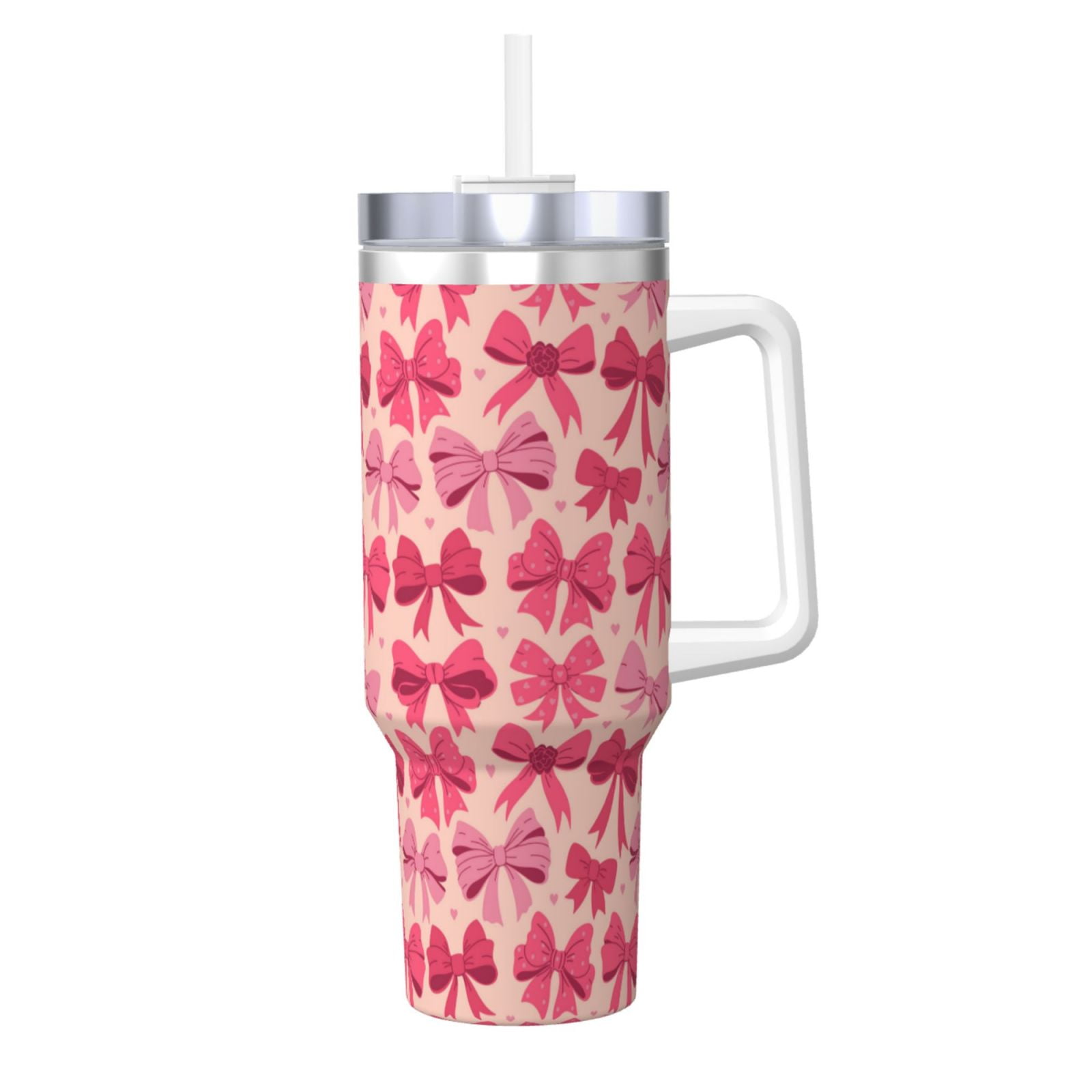 Balery pink ribbon bows Pattern 40oz Stainless Steel Tumbler Double ...