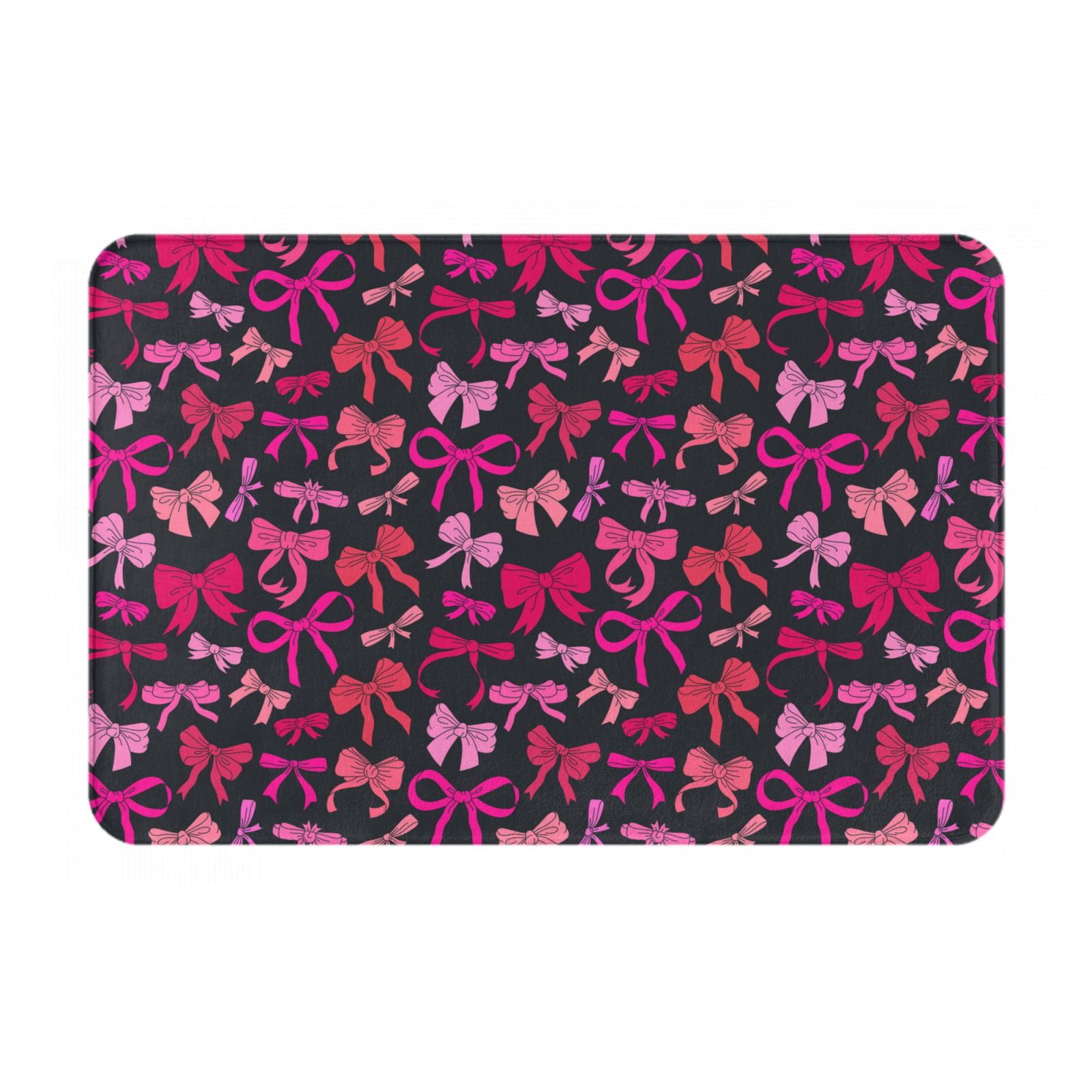 Balery pink ribbon bows Pattern Doormat, Durable Flannel Fabric ...