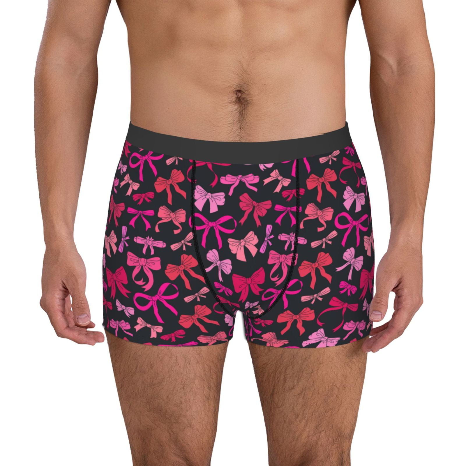 Balery pink ribbon bows Pattern Men's Boxer Briefs, Soft and Breathable ...
