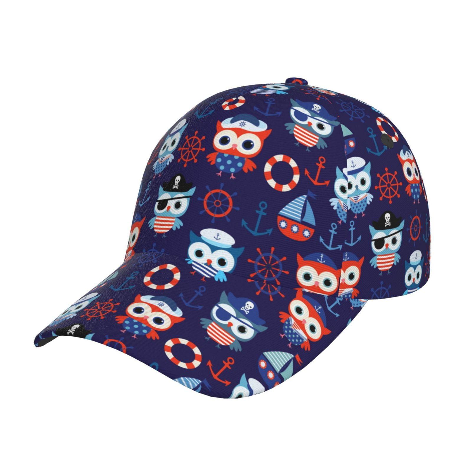 Balery pirate owls and boats Pattern Baseball Cap Adjustable Size for ...