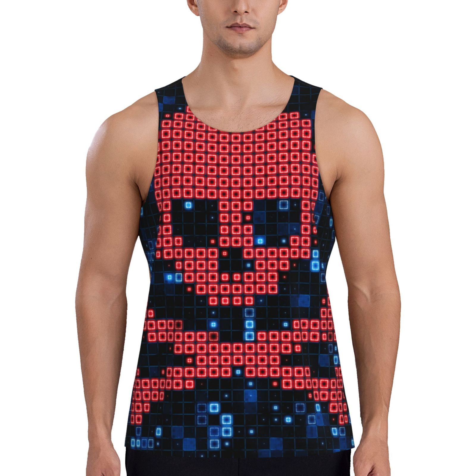 Balery pirate skull Pattern Men's Workout Tank Top Gym Muscle Tee ...