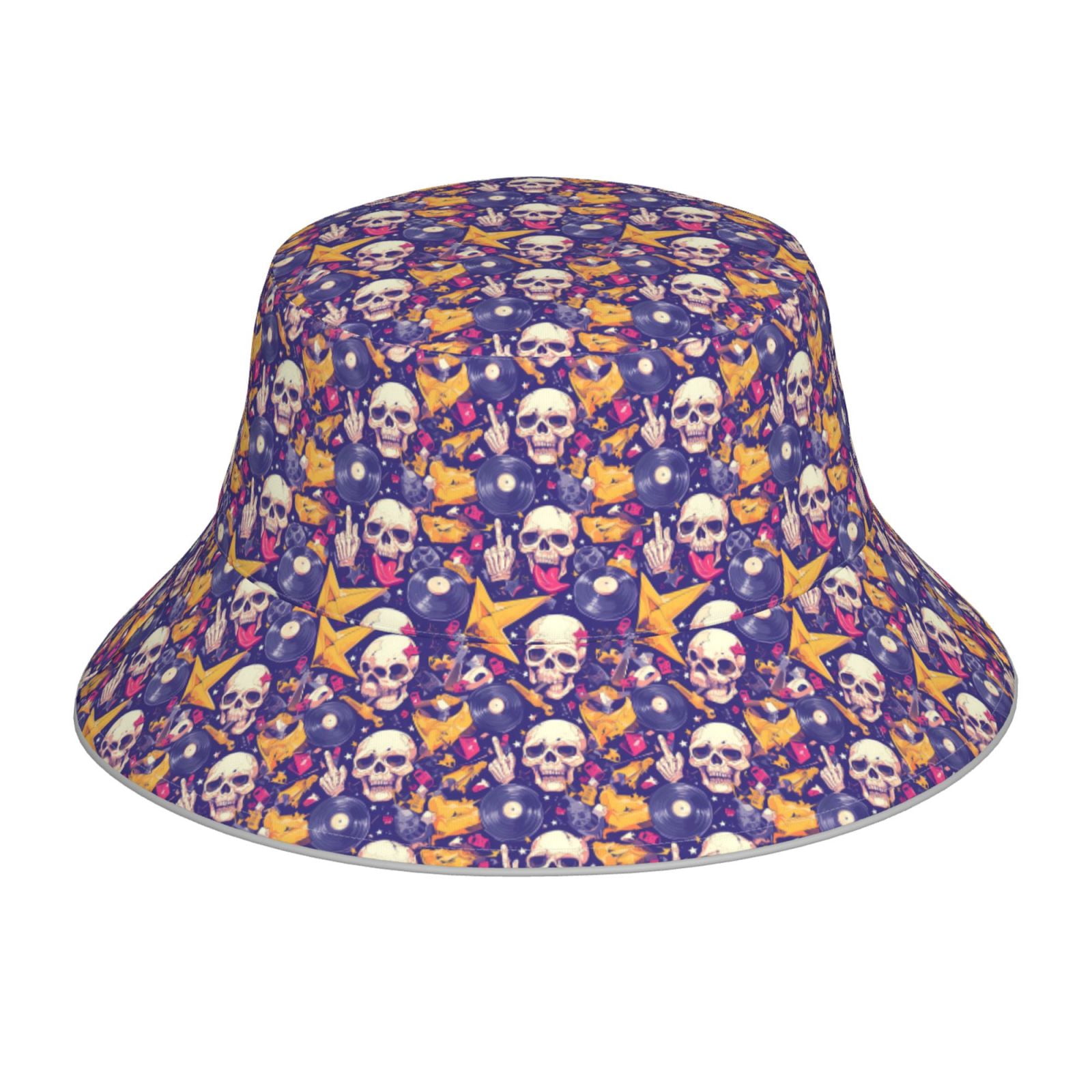 Balery rock Skull record Sun Hats for Men Women Bucket Hat UPF 50 ...