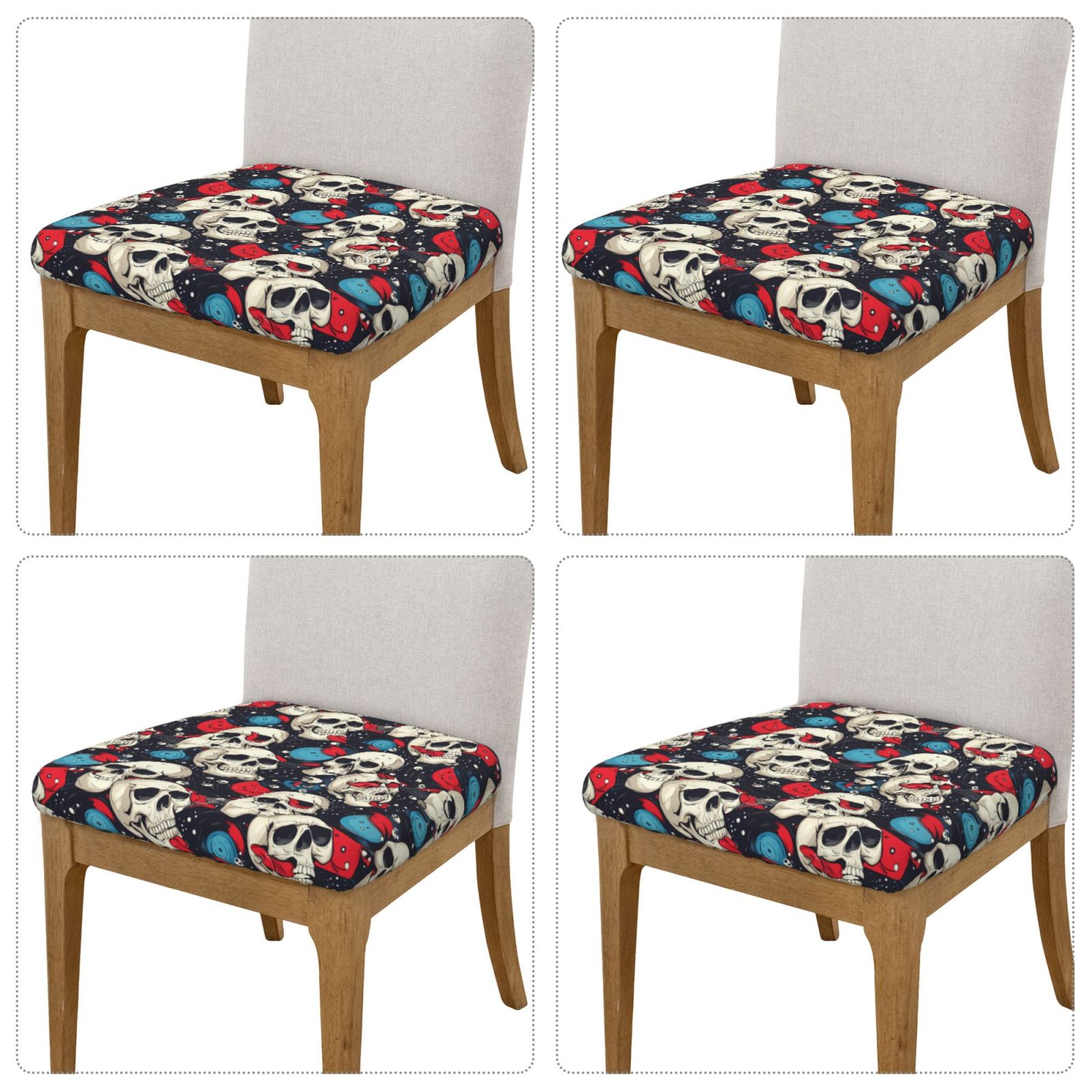 Balery rock record Skull artist Stretch Couch Cushion Covers ...