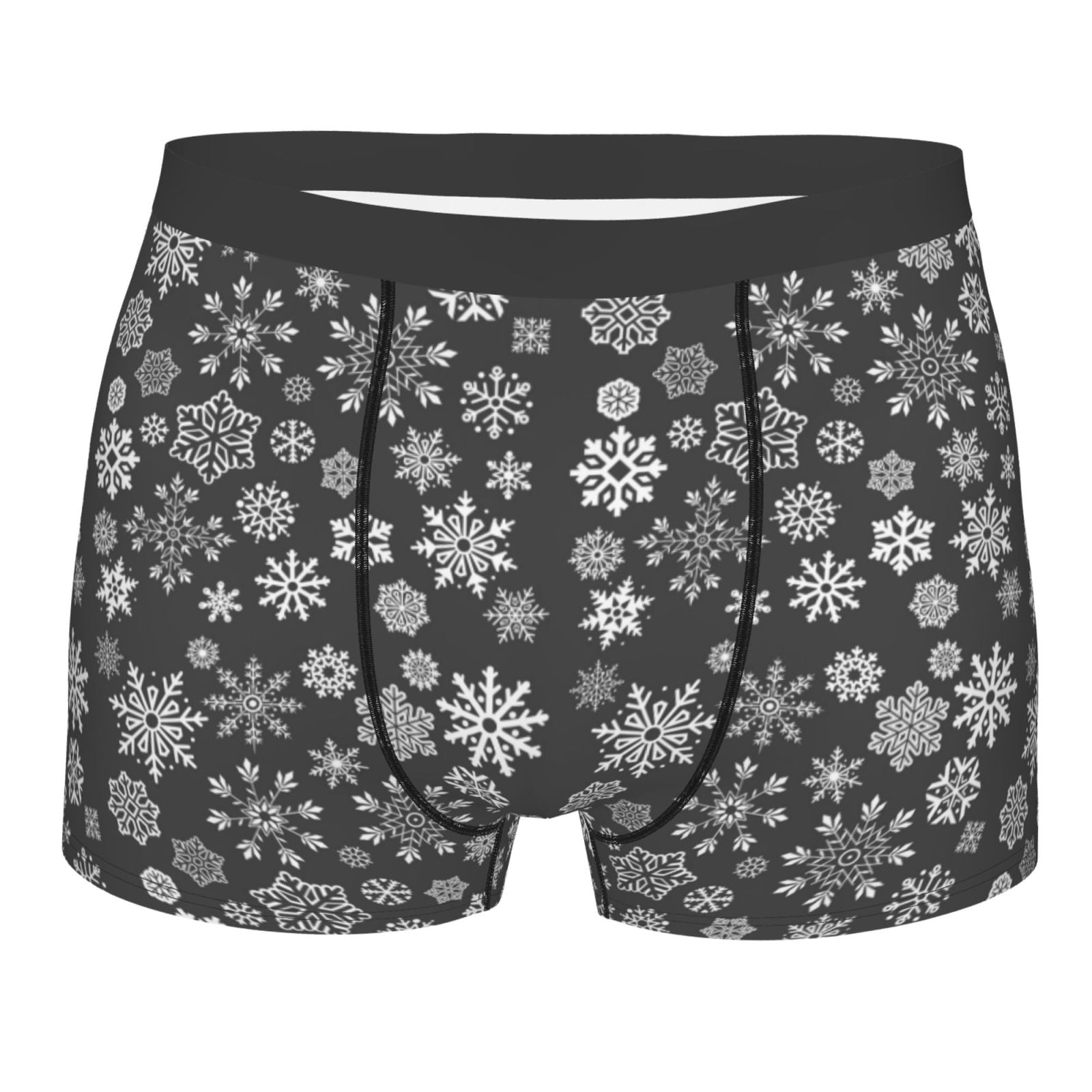 Balery simple white Snowflake Men's Boxer Briefs, Soft and Breathable ...