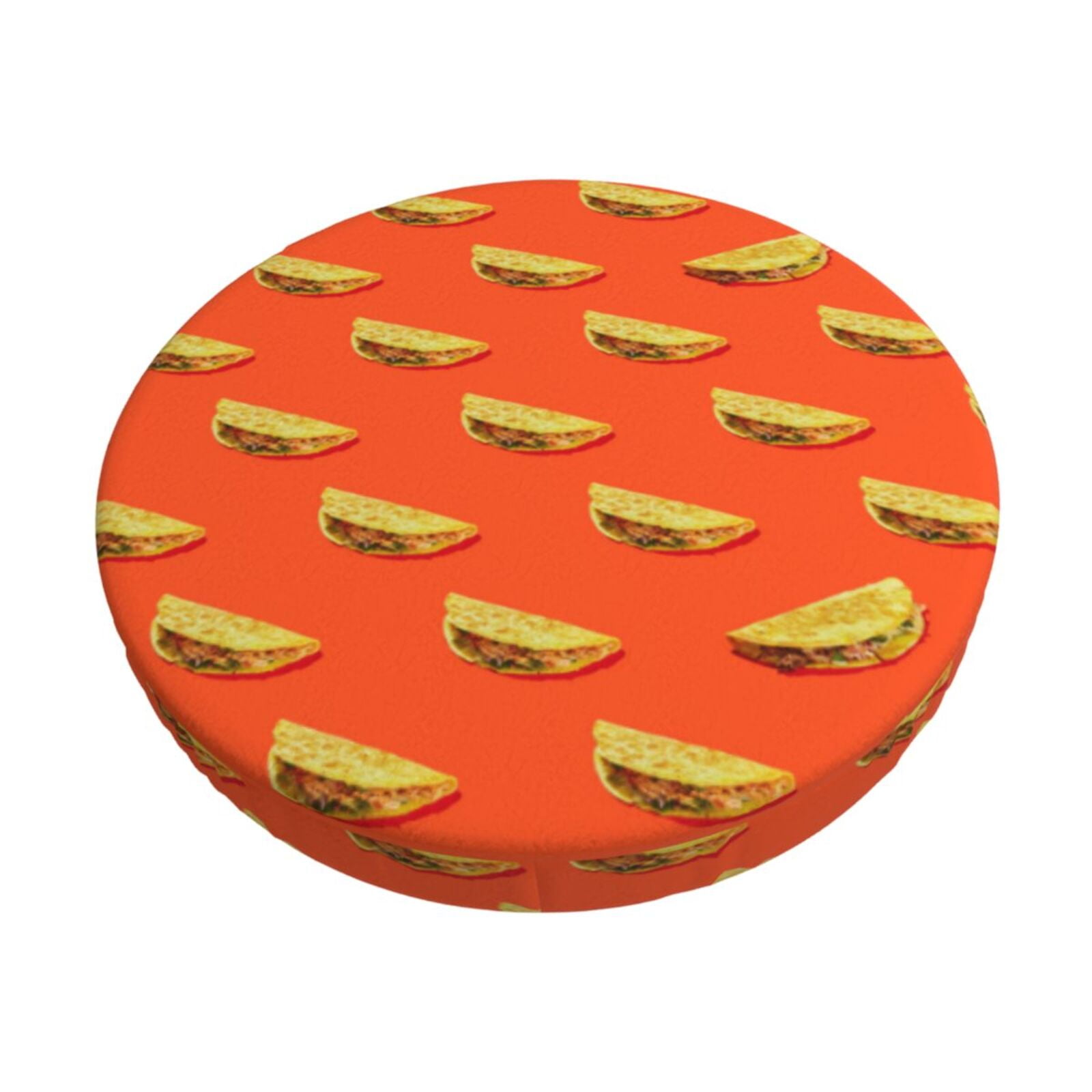 Balery tortilla tacos Pattern Round Bar Stool Seat Covers Velvet Fabric ...