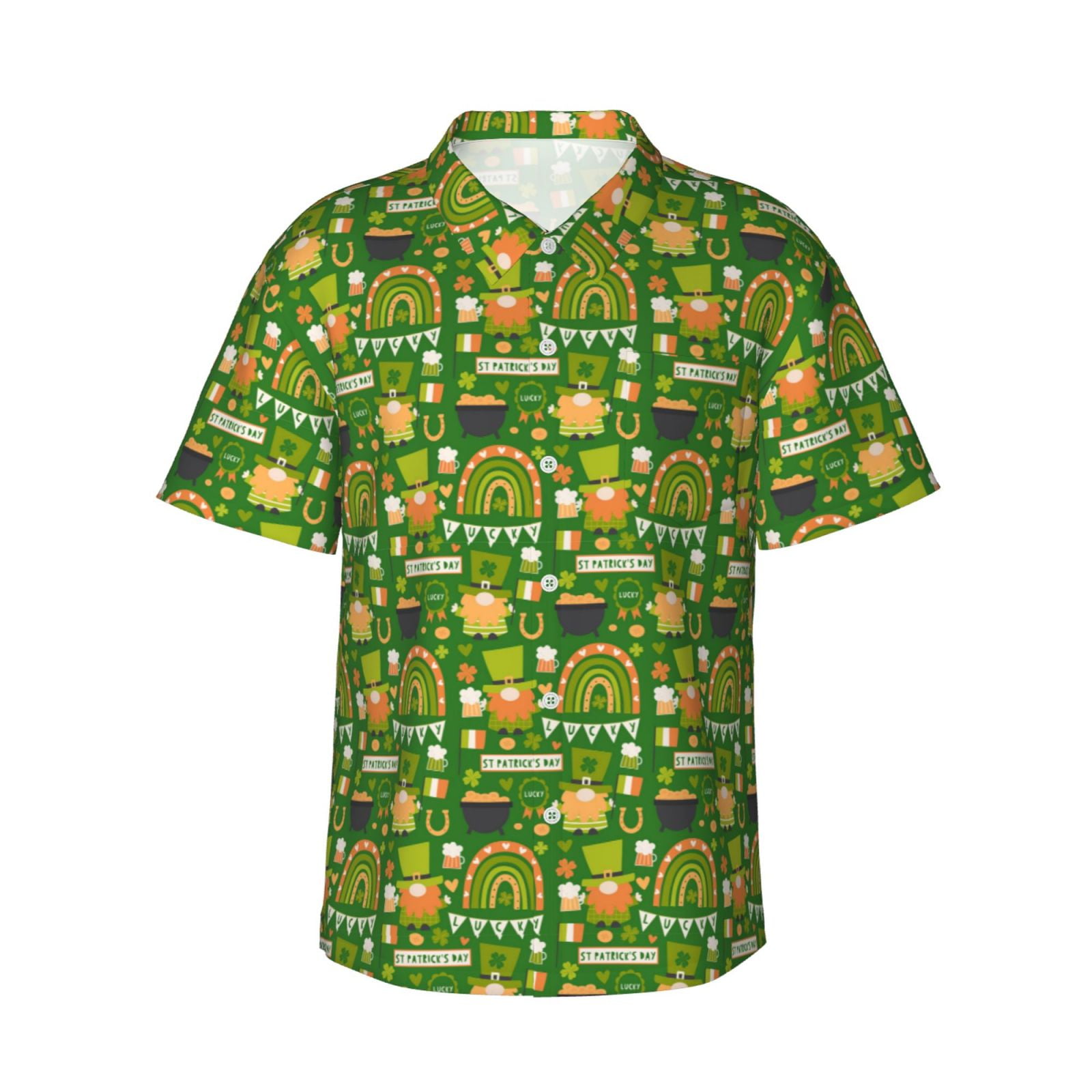 Balery traditional Irish colours Print Men's Hawaiian Shirts Short ...
