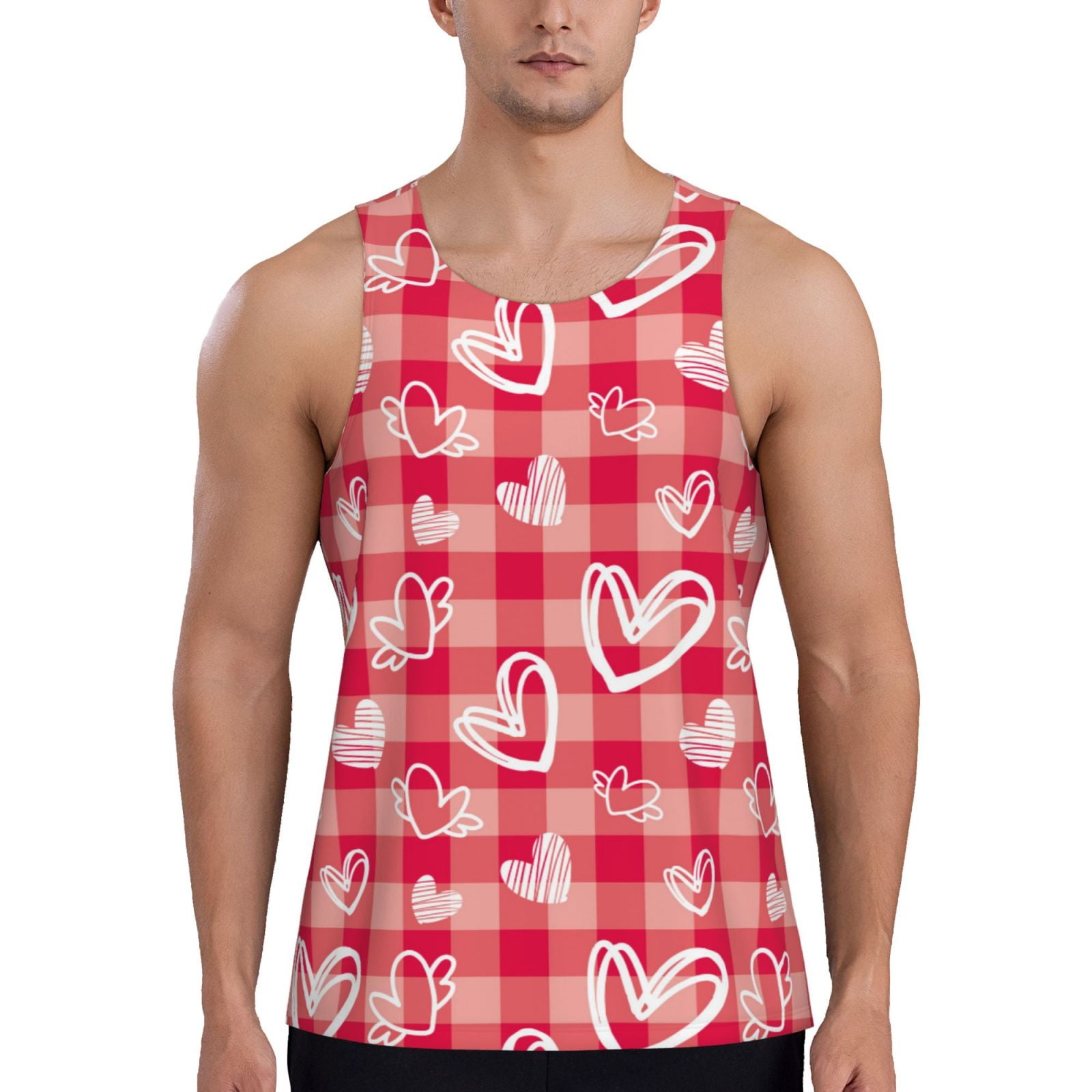 Balery valentine day with heart Pattern Men's Workout Tank Top Gym ...