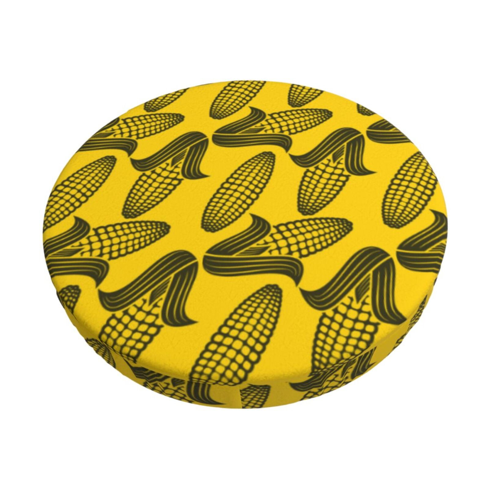 Balery yellow Corn Round Bar Stool Seat Covers Velvet Fabric Adjustable ...