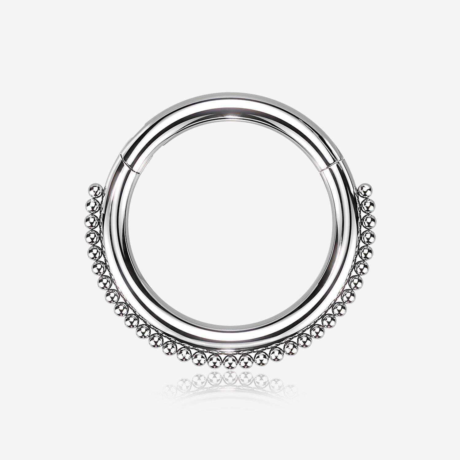 Bali Beaded Ball Essence Steel Clicker Hoop Ring - Walmart.com
