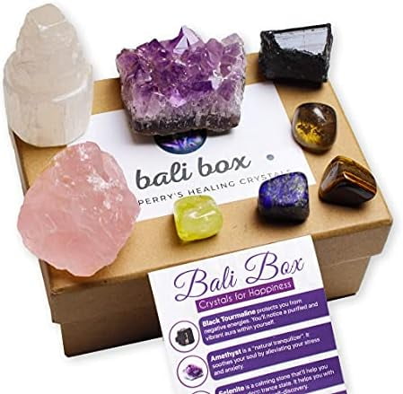 Bali Box - Healing Crystals Set - 8 Natural Chakra Crystals Tumbled ...