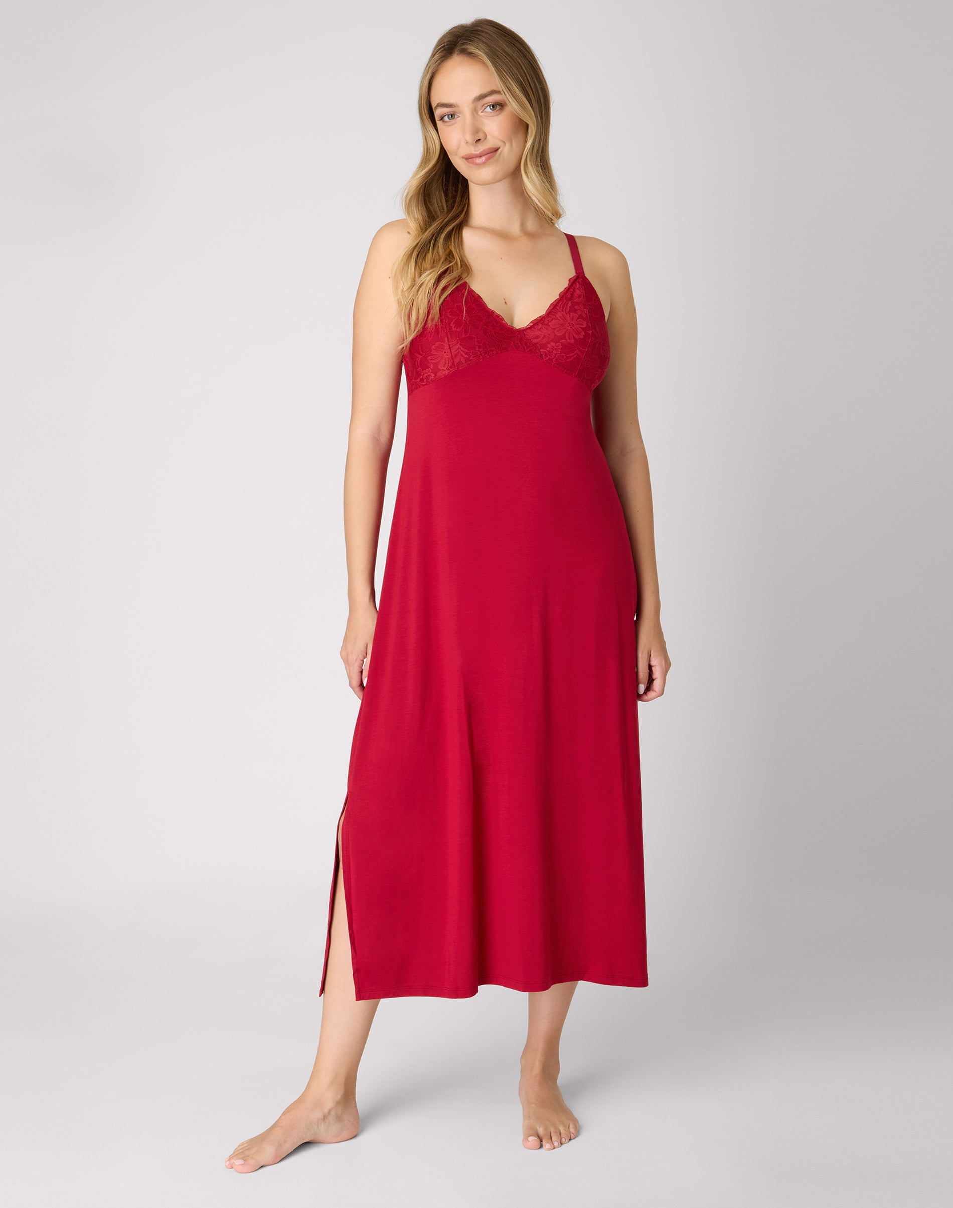 Bali Breathe Sleepwear Gown Rosy Red S Women's - Walmart.com