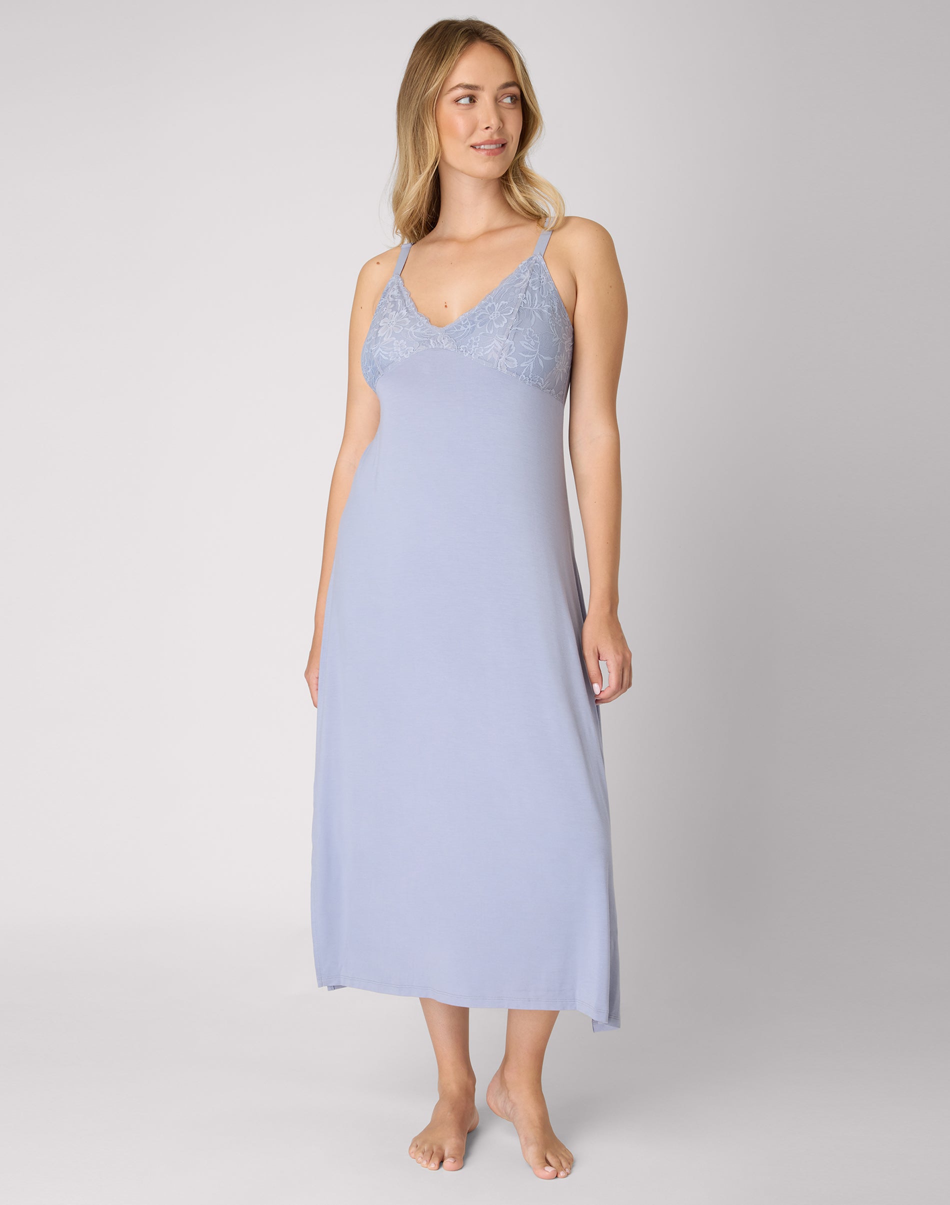 Bali Breathe Sleepwear Gown Silver Satin S Women's - Walmart.com