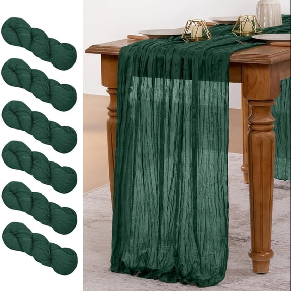 Bali Cheesecloth Table Runners 6-Pack | 10' Bohemian Style | Clear ...