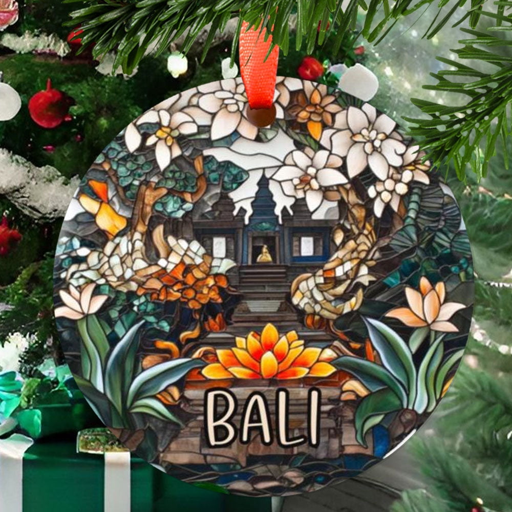 Bali Christmas Ornament, Ceramic/Acrylic - Bali Destination Souvenir ...