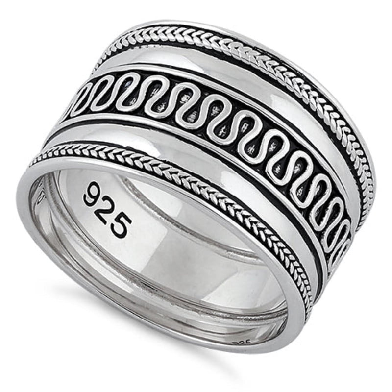 Bali Design Handmade Ring Solid 925 Sterling Silver Thumb Band for Men ...